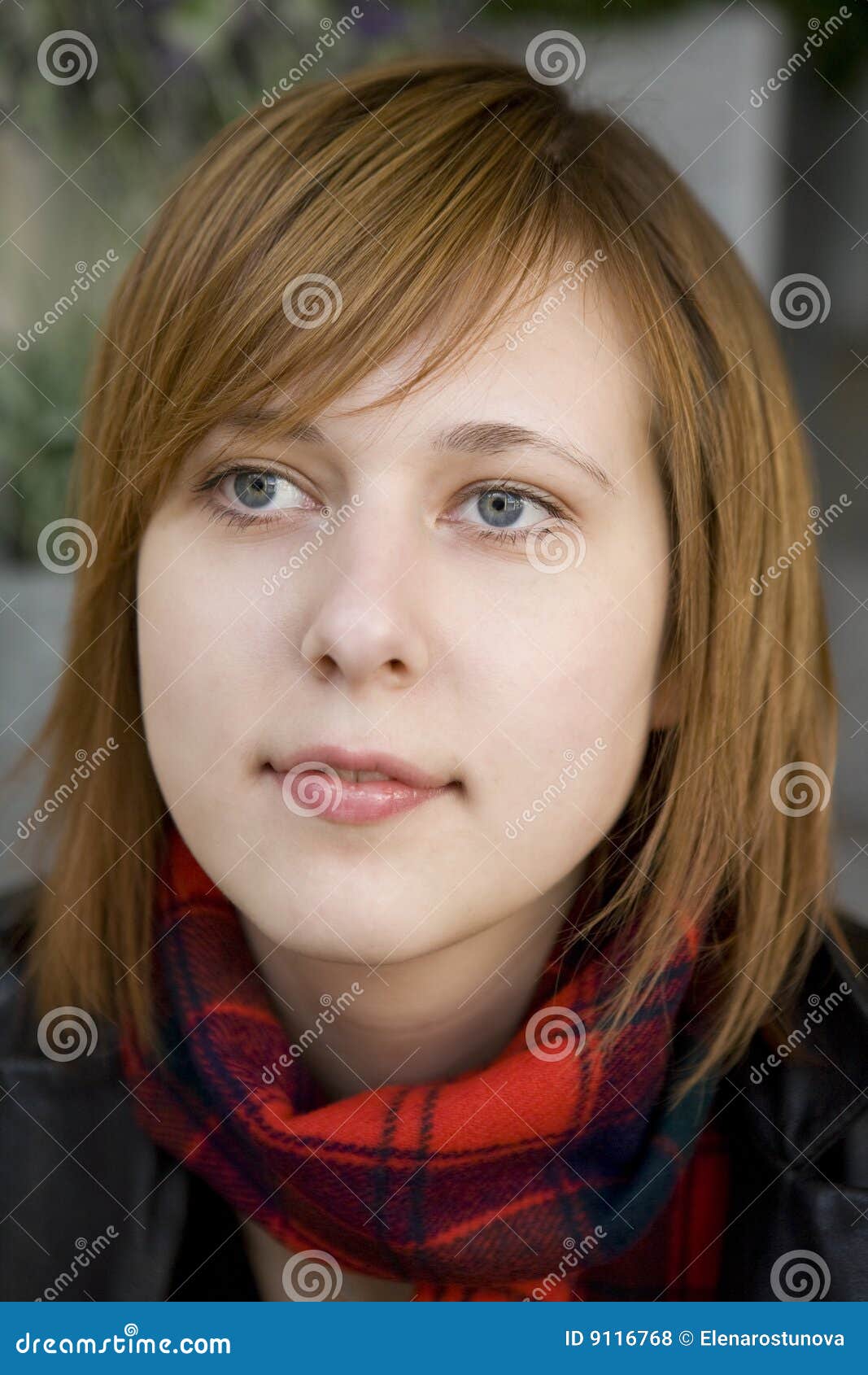 Serious Attractive Woman with Blue Eye Stock Photo - Image of redhair ...