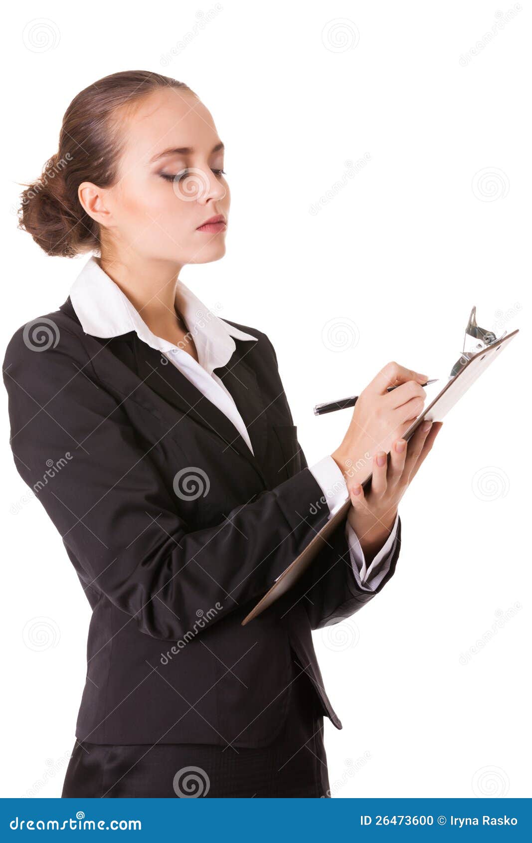 Serious Auditor with Document Stock Photo - Image of office, isolated ...