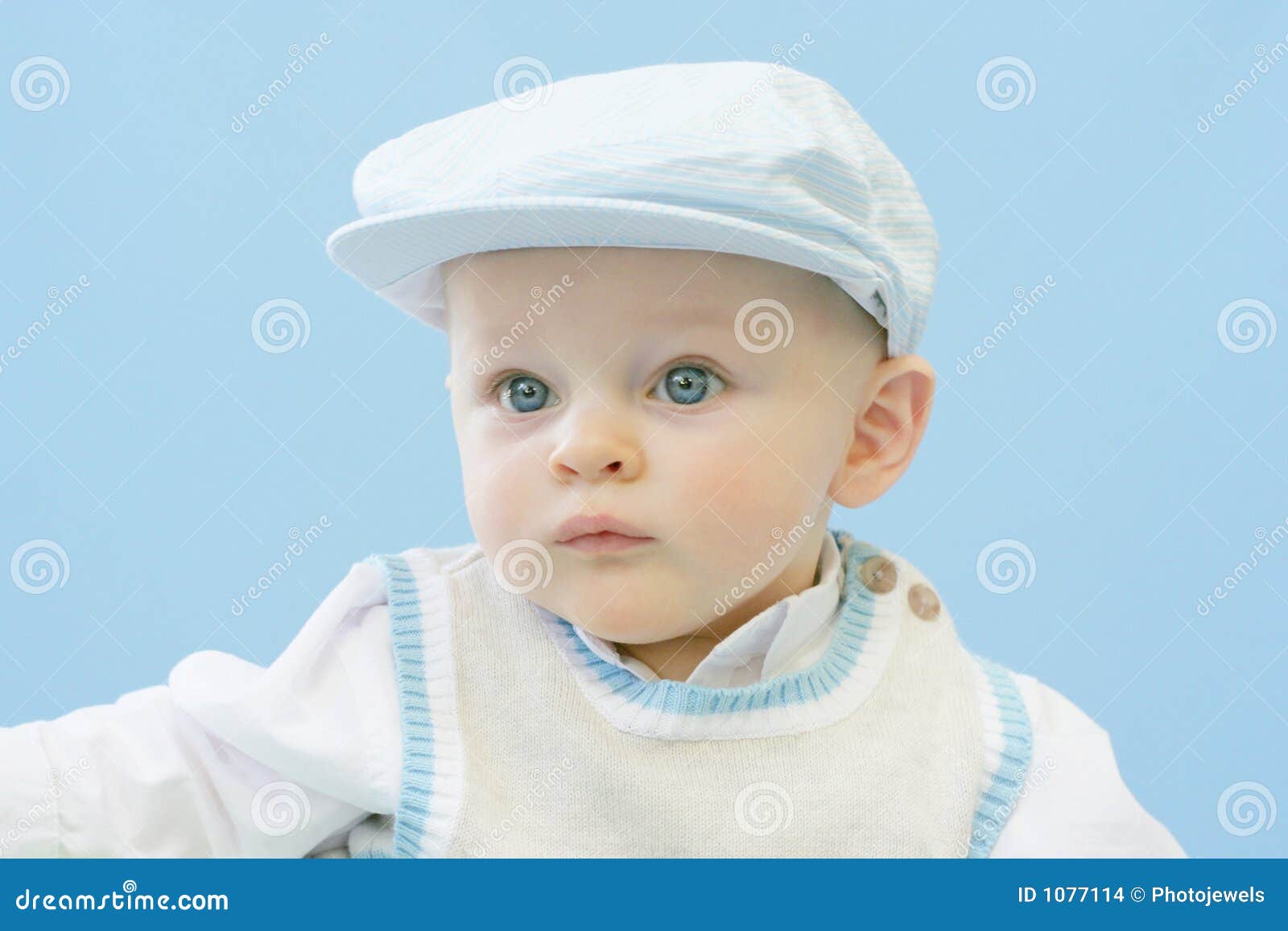 Serious Baby stock photo. Image of little, white, intent - 1077114