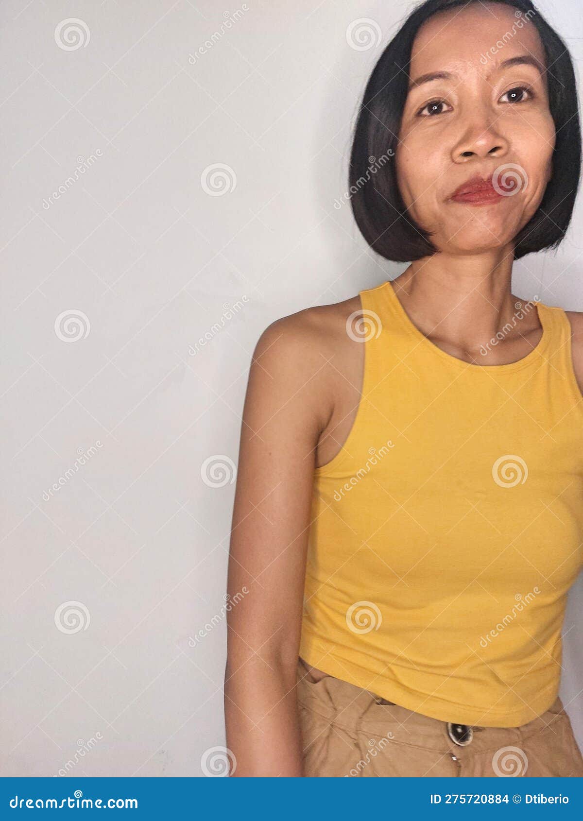 A Serious Beautiful Asian Person Isolated Stock Photo - Image of ...