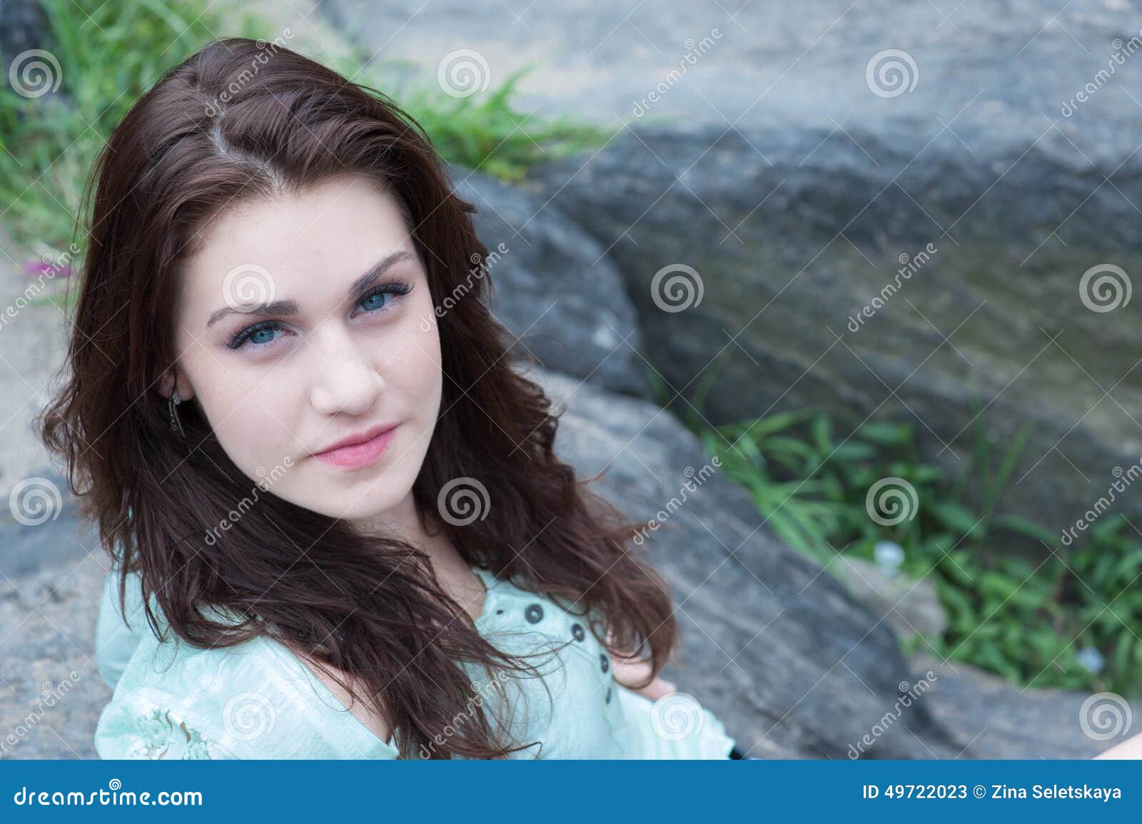 Serious Beautiful Brunette stock image. Image of closeup - 49722023