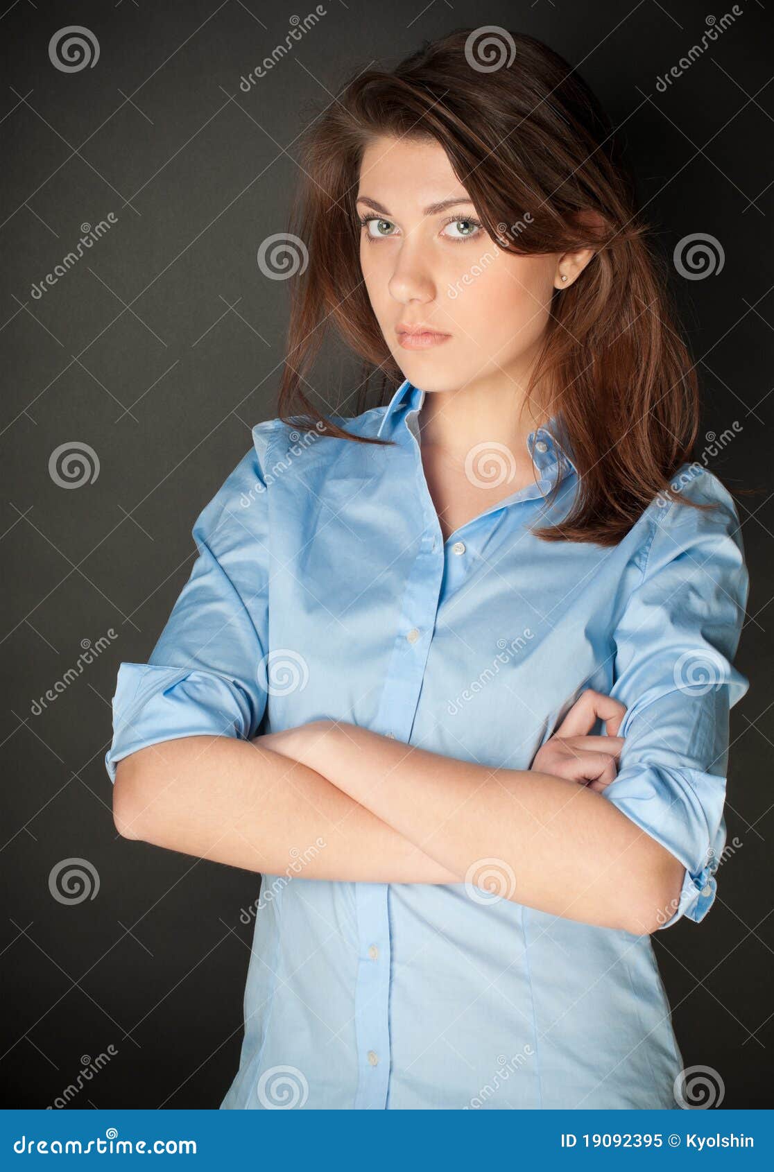 Serious Beautiful Young Woman Stock Image - Image of looking, female ...