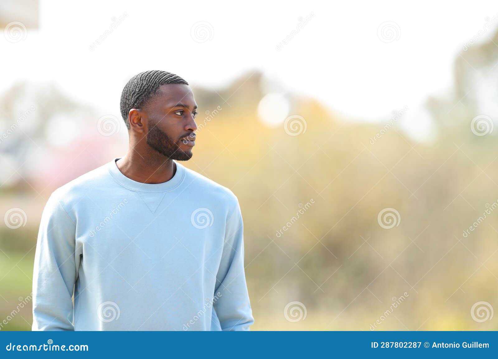 Serious Black Man Walking Alone Stock Image - Image of lifestyle ...