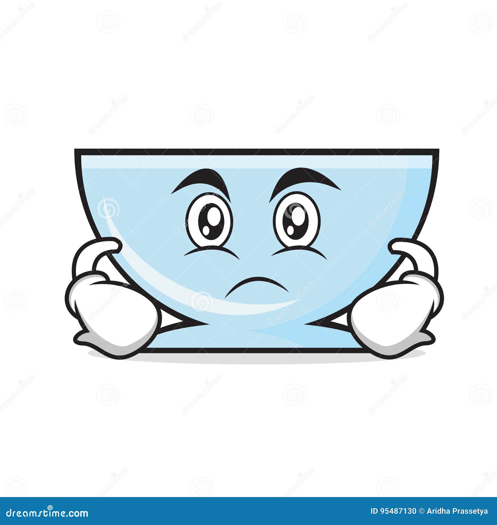 Serious Bowl Character Cartoon Style Stock Vector - Illustration of ...