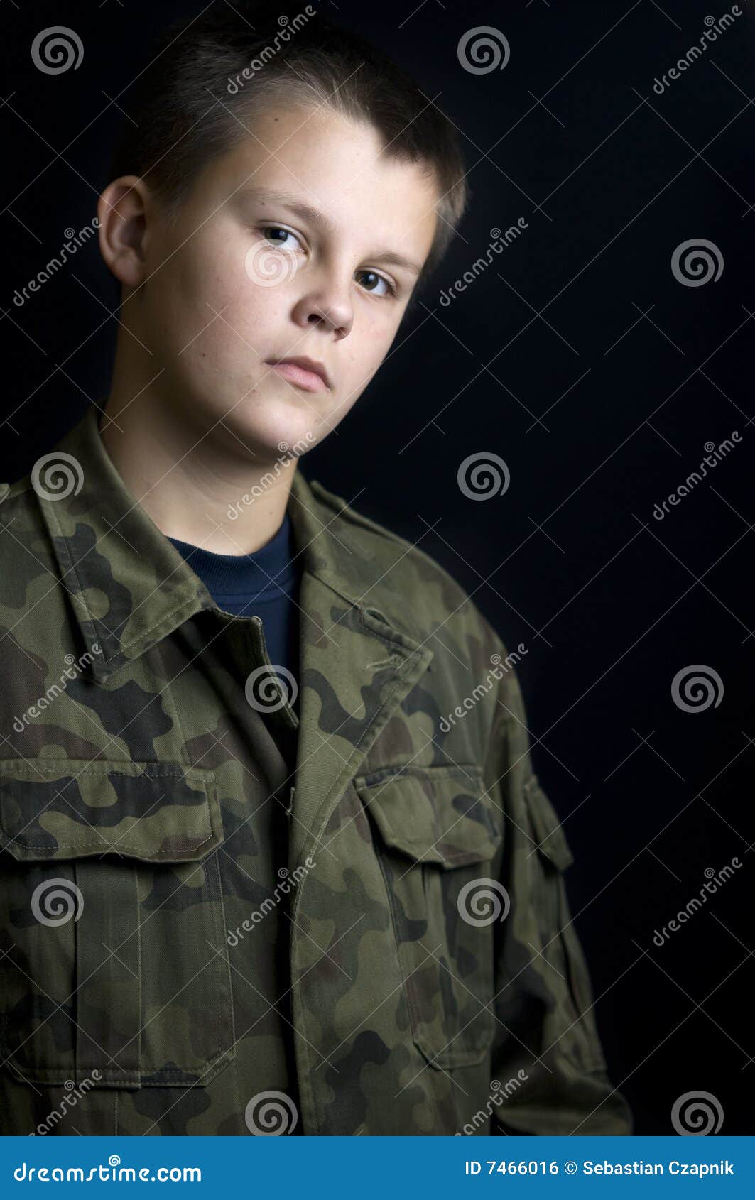 Serious boy scout portrait stock photo. Image of teenager - 7466016