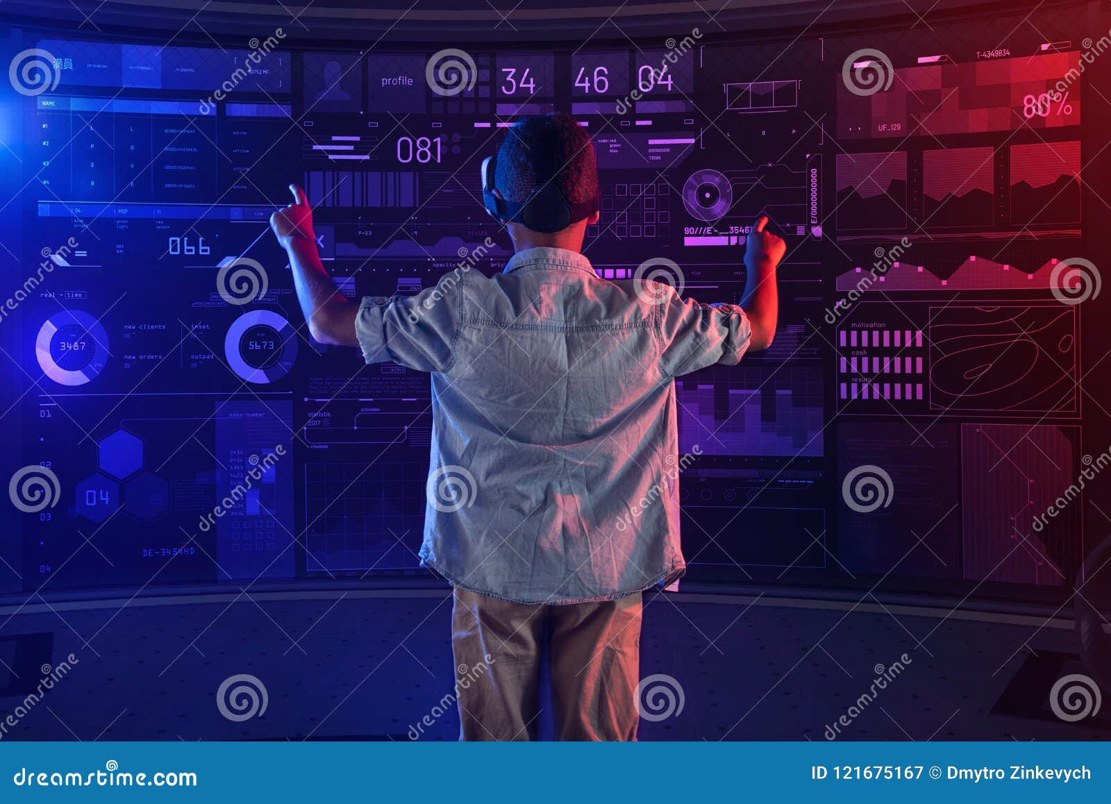 Serious Boy Visiting Computer Courses and Looking Concentrated Stock ...