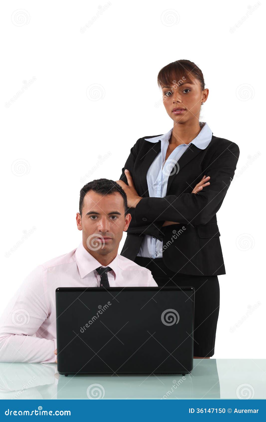 Serious business couple stock photo. Image of desk, management - 36147150