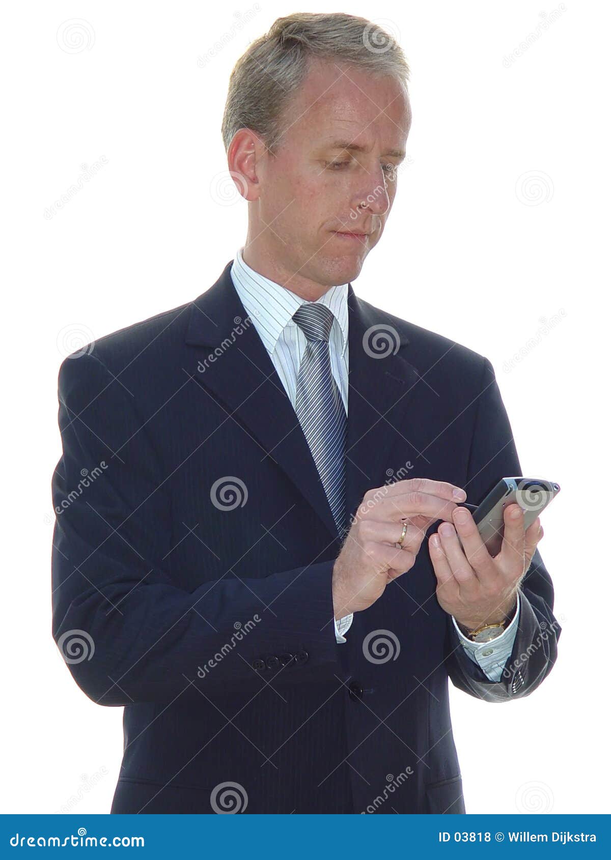 Serious Business Man with PDA Stock Photo - Image of mail, organiser: 3818