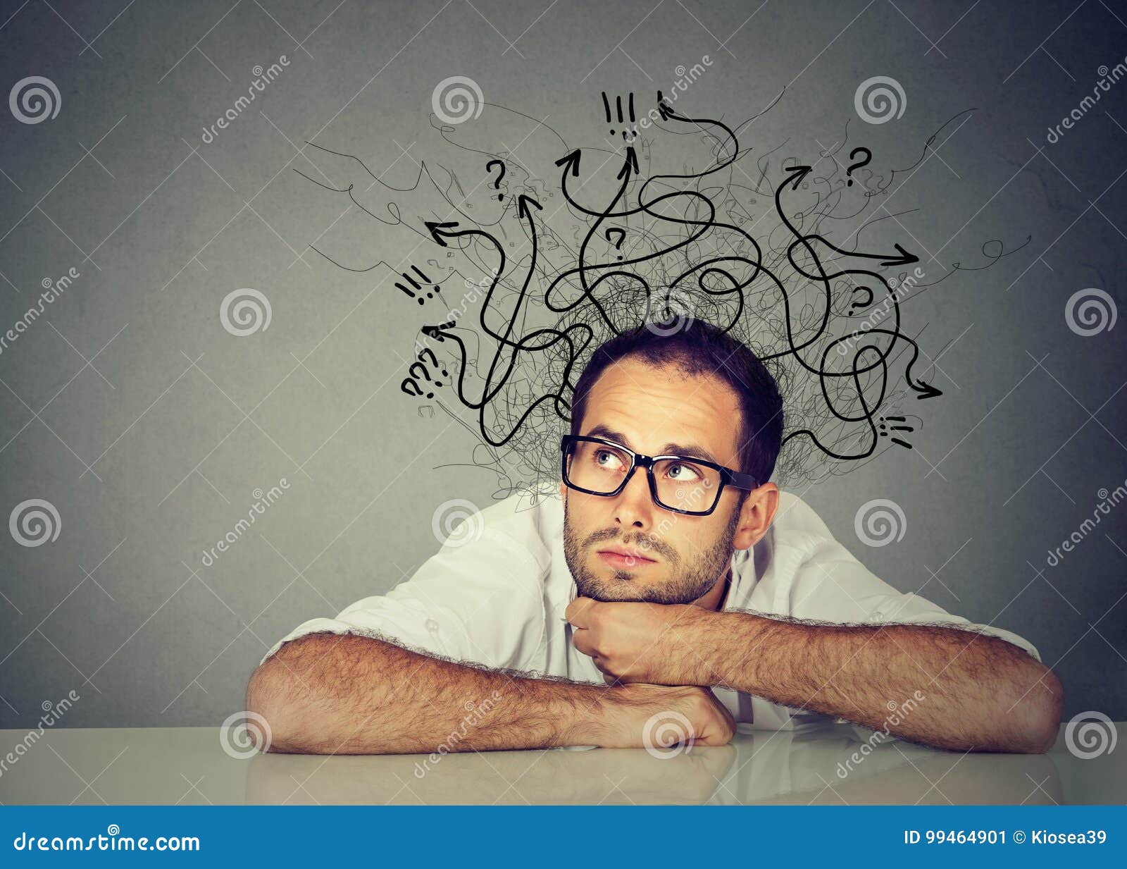 Business Man Thinking Contemplating a Solution Stock Image - Image of ...