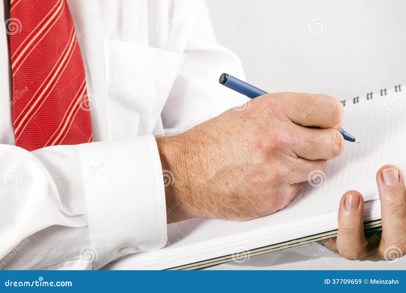 Serious Business Man Writing Stock Image - Image of face, hand: 37709659