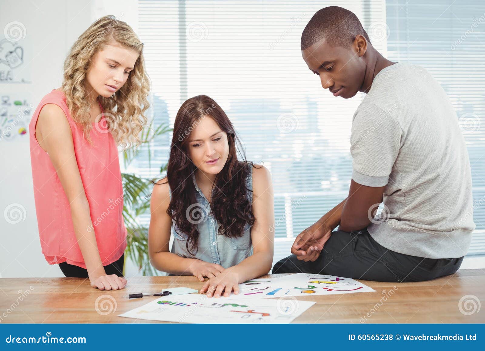 Serious Business People Working at Desk Stock Photo - Image of ...
