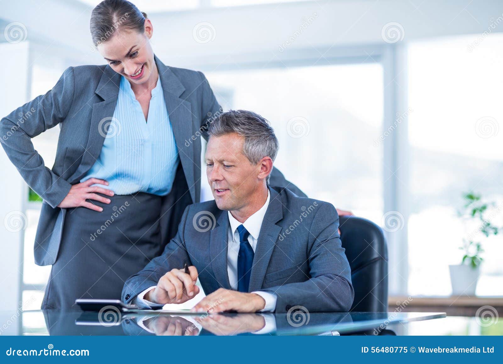 Serious Business People Working Together Stock Image - Image of male ...
