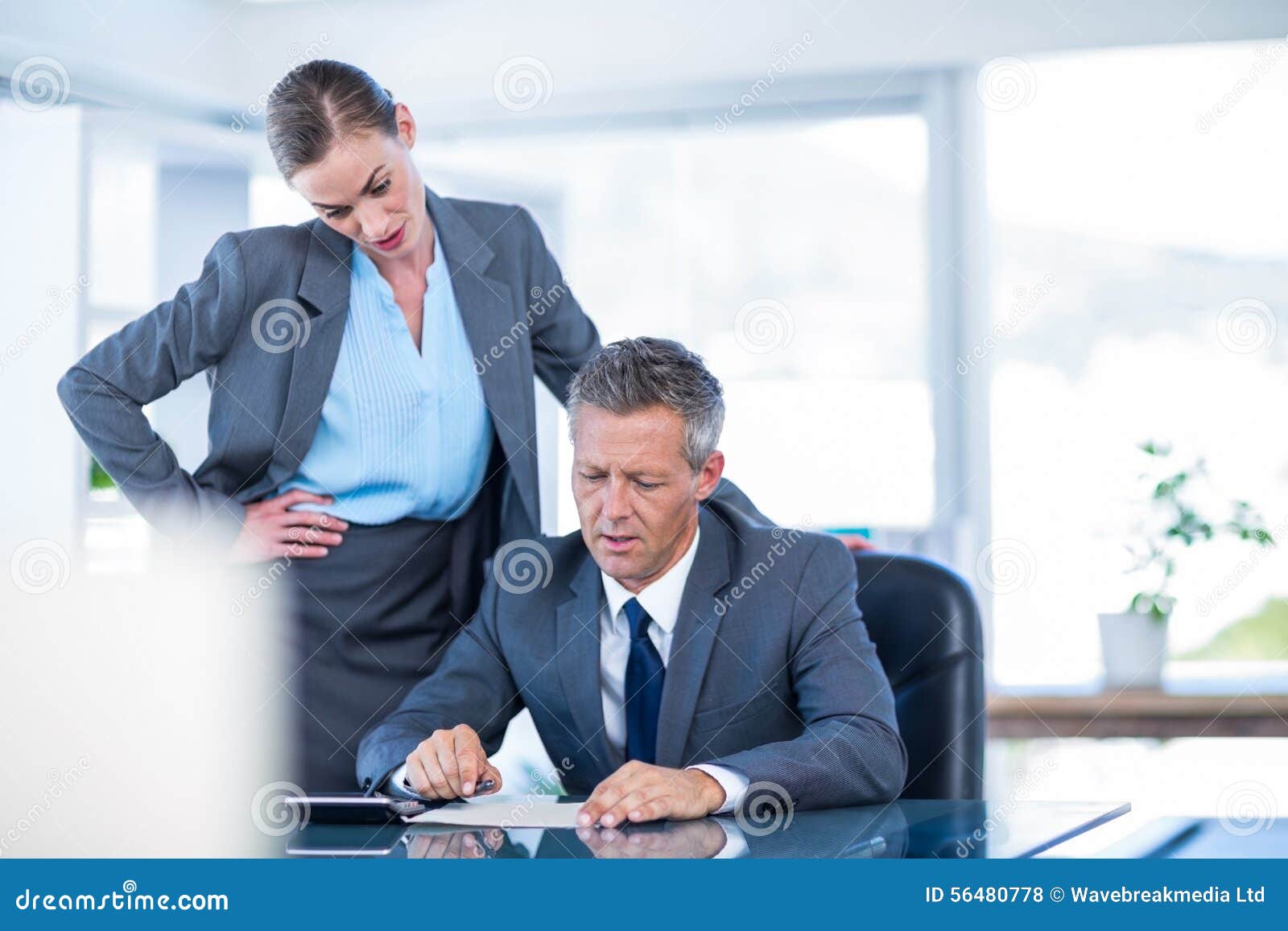 Serious Business People Working Together Stock Photo - Image of office ...