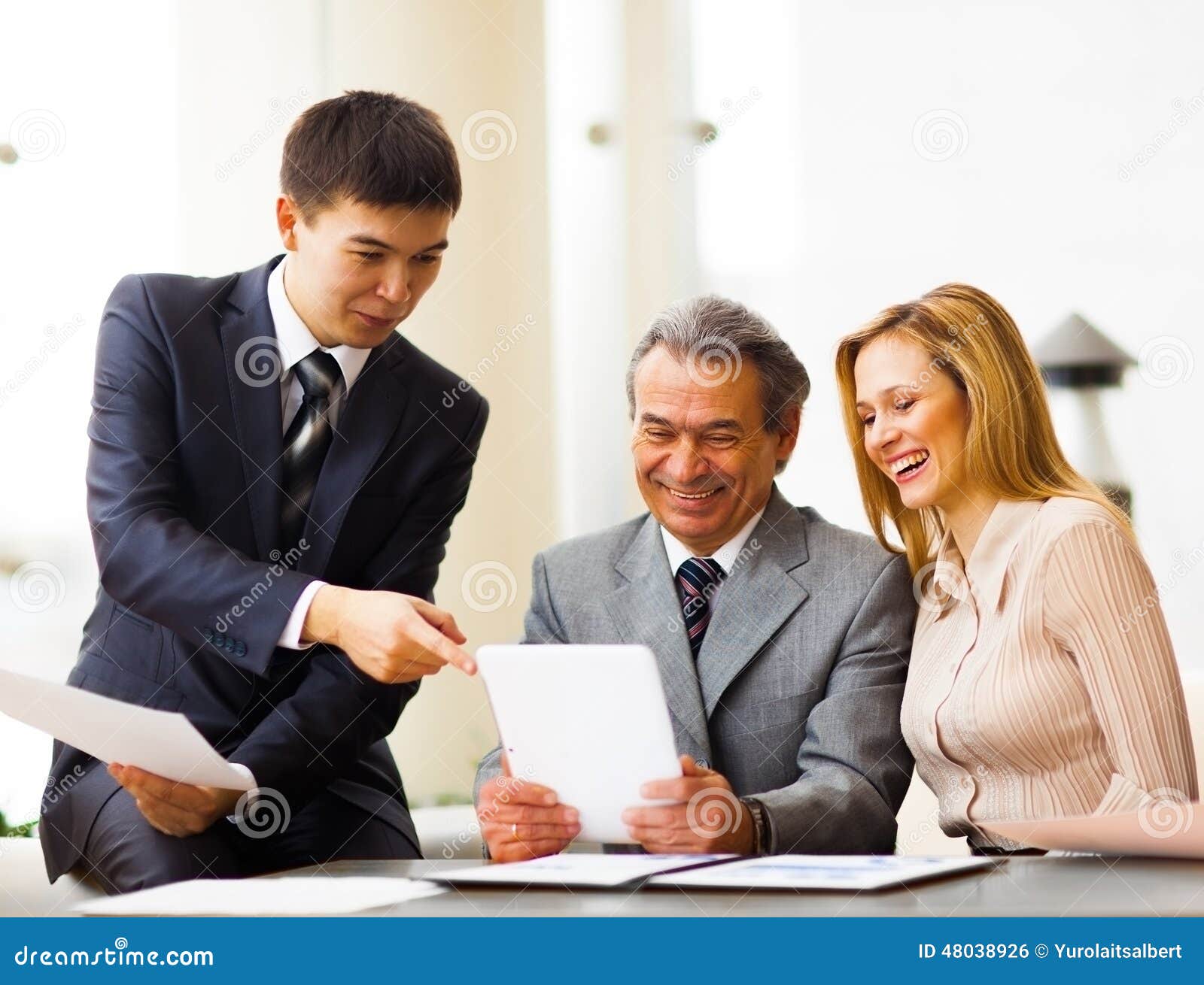 Serious business team stock photo. Image of office, business - 48038926