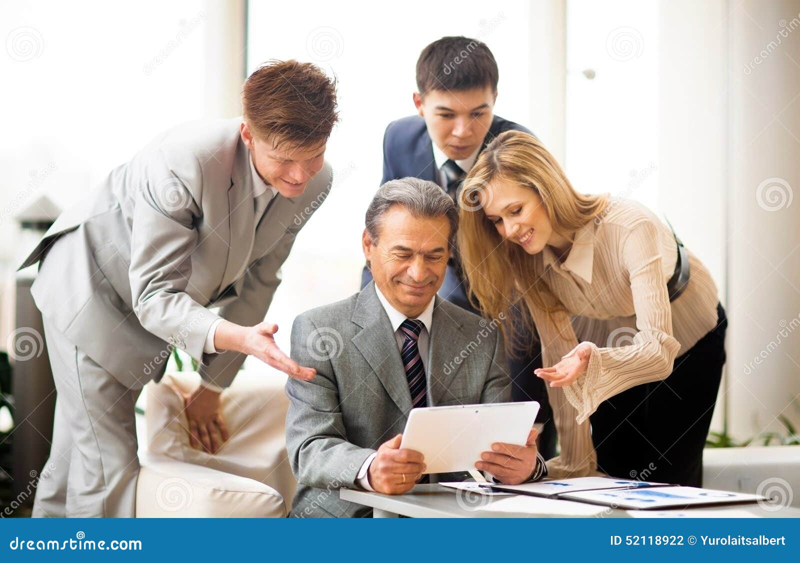 Serious Business Team with Tablet Pc Computers Stock Photo - Image of ...