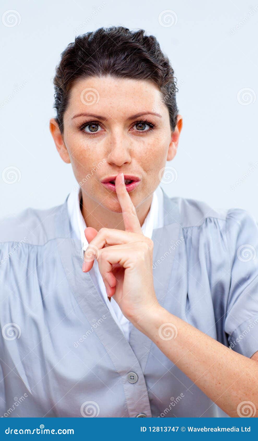 Serious Business Woman Asking for Silence Stock Image - Image of secret ...