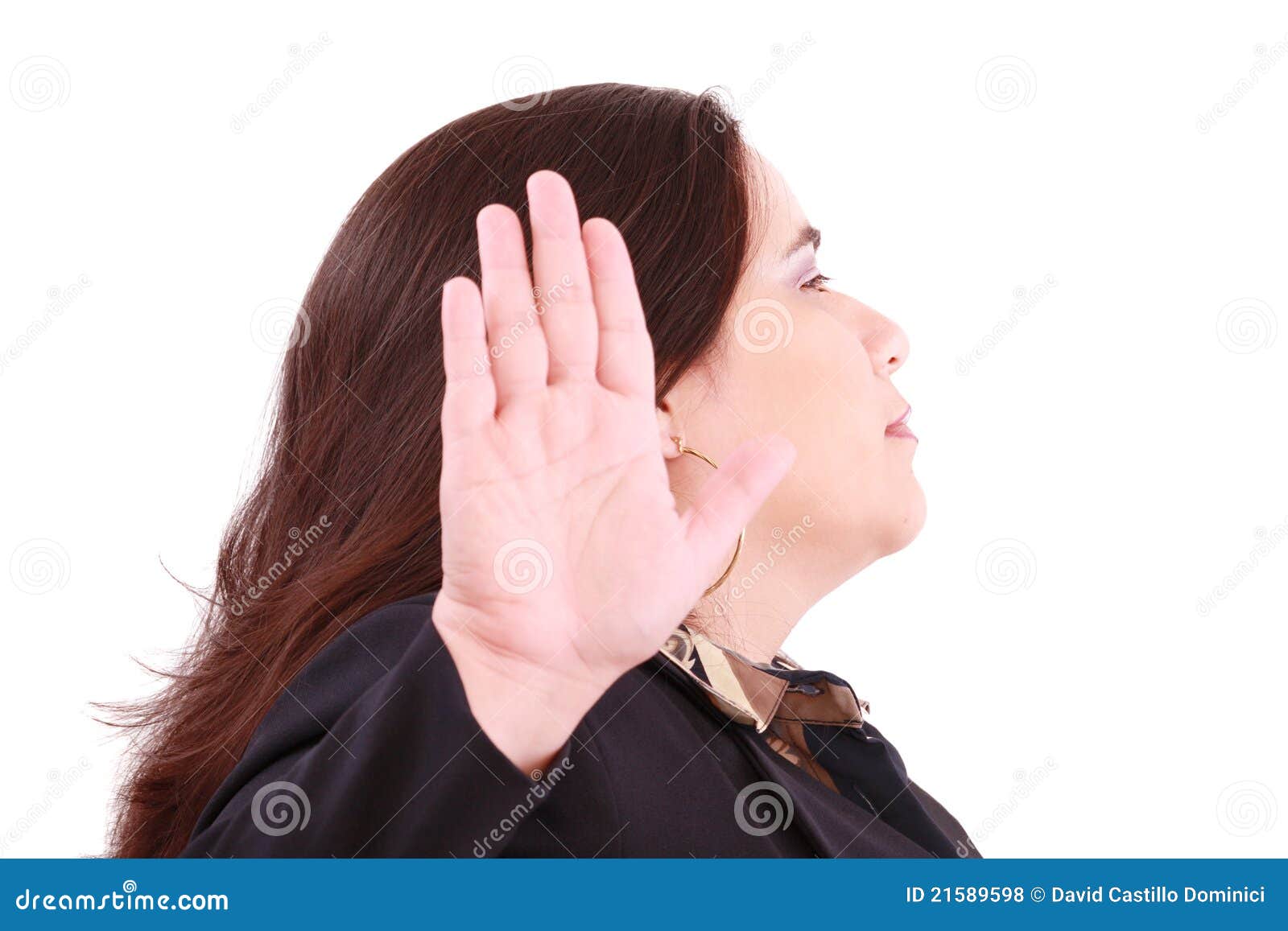 Serious Business Woman Making Stop Sign Stock Photo - Image of looking ...