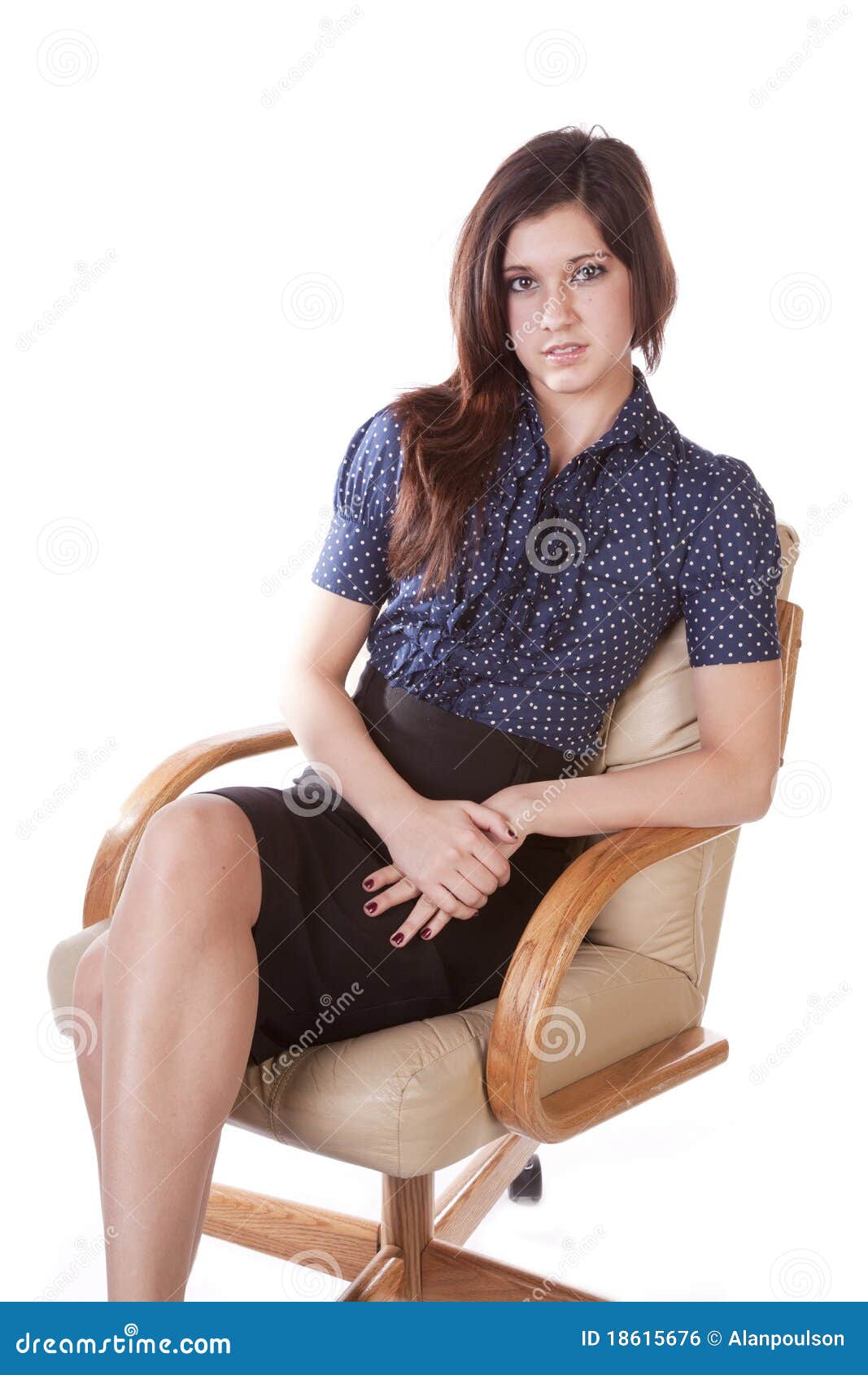 Serious Business Woman Sitting Stock Photo - Image of caucasian ...