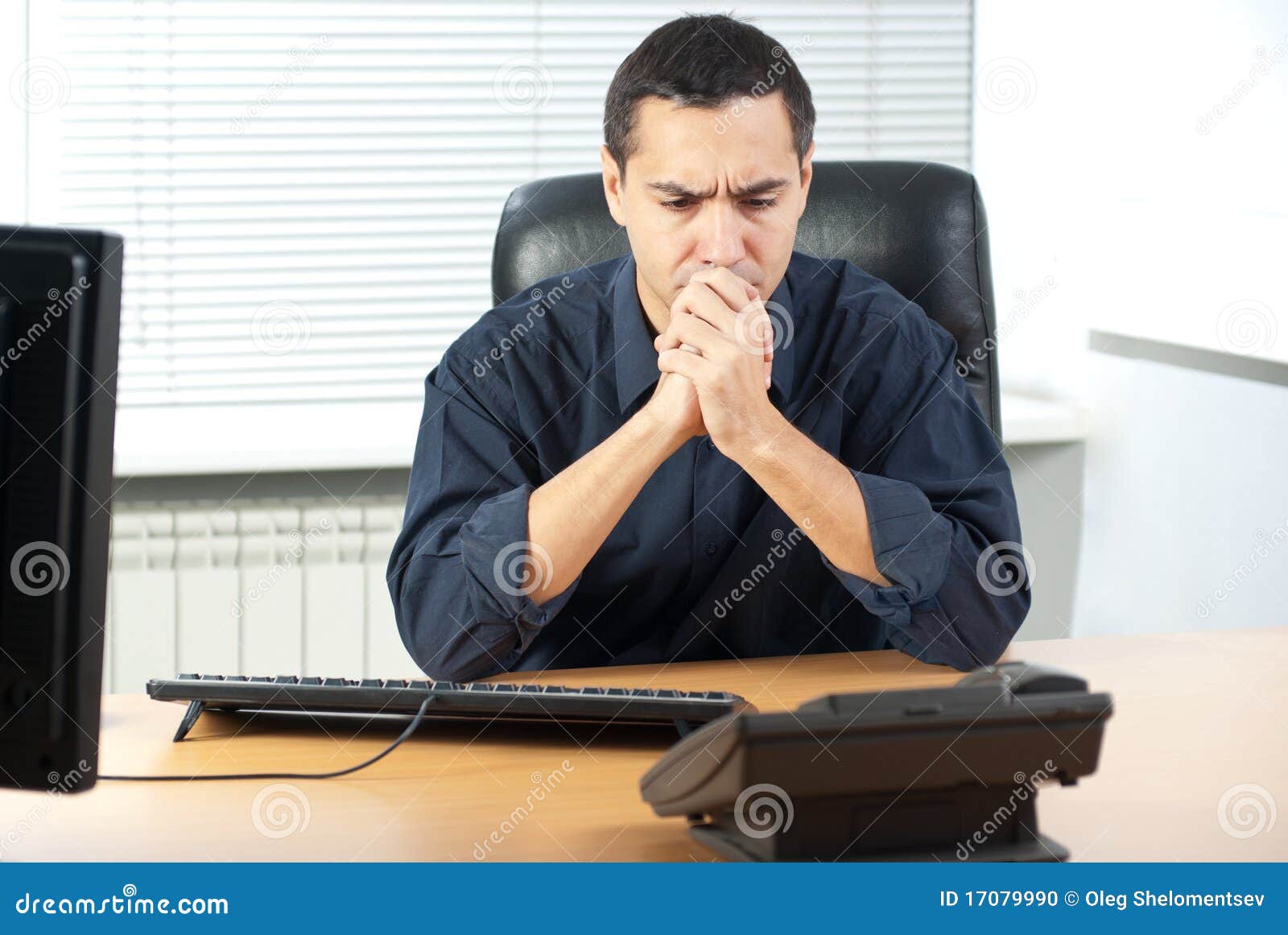 Serious businessman stock photo. Image of monitor, portrait - 17079990