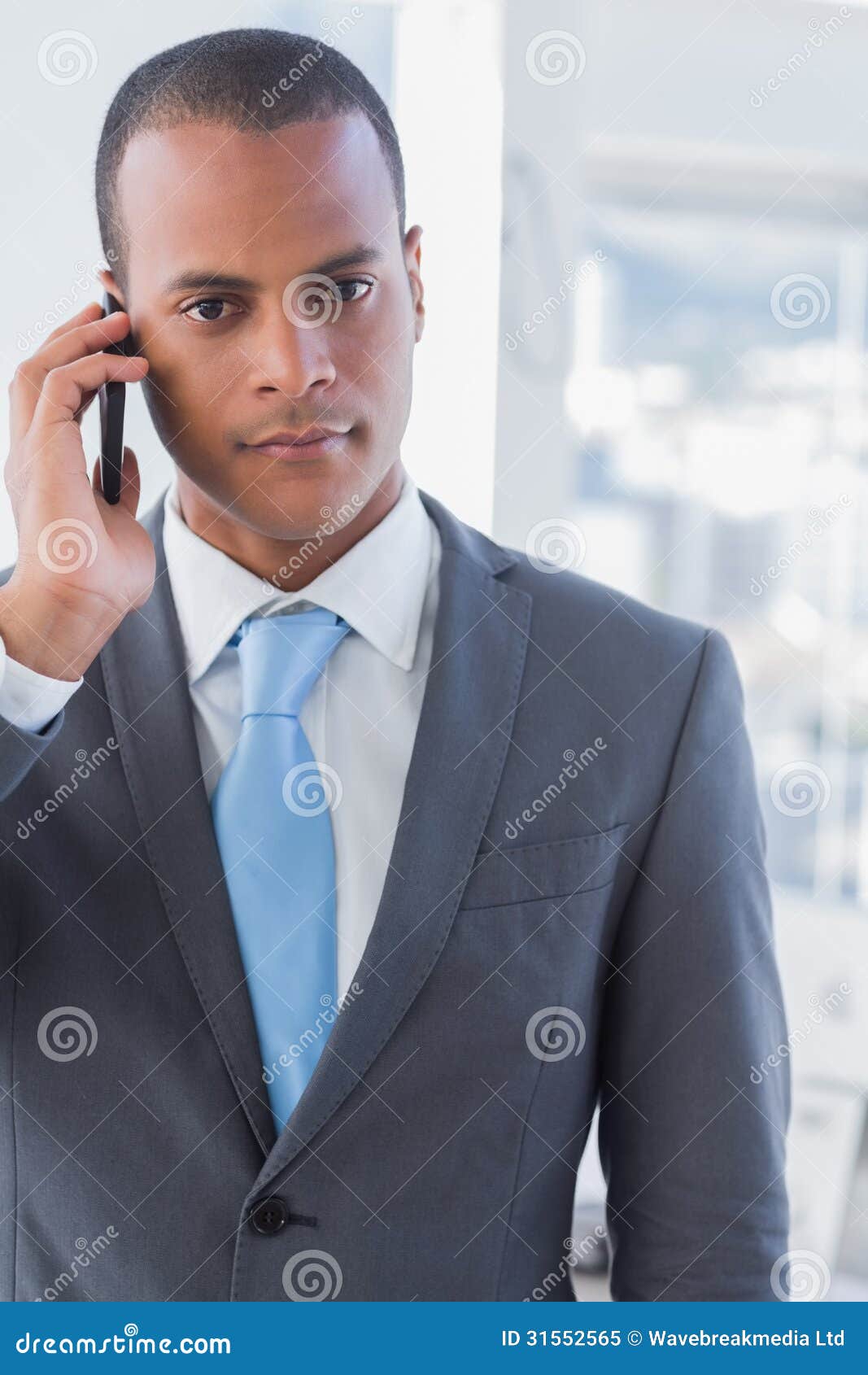 Serious Businessman on a Call Stock Image - Image of smartphone ...