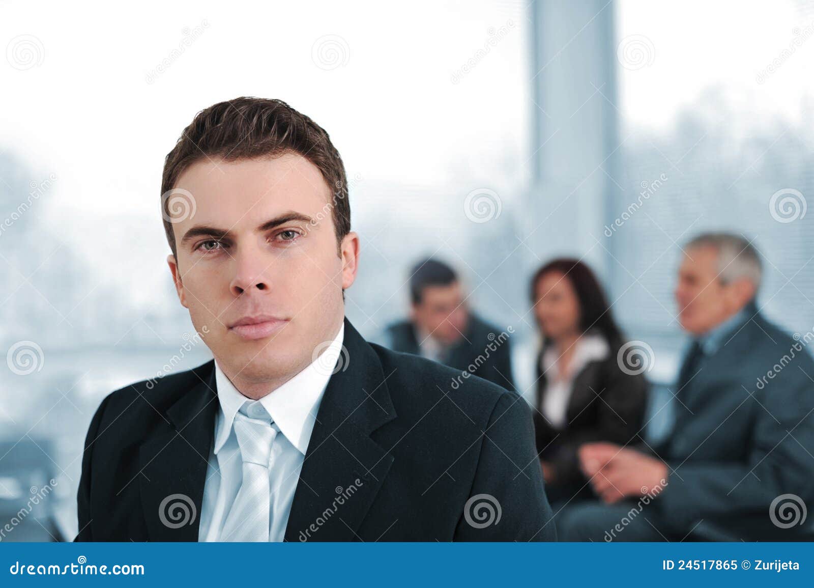 Serious Businessman in Company Stock Image - Image of company, looking ...
