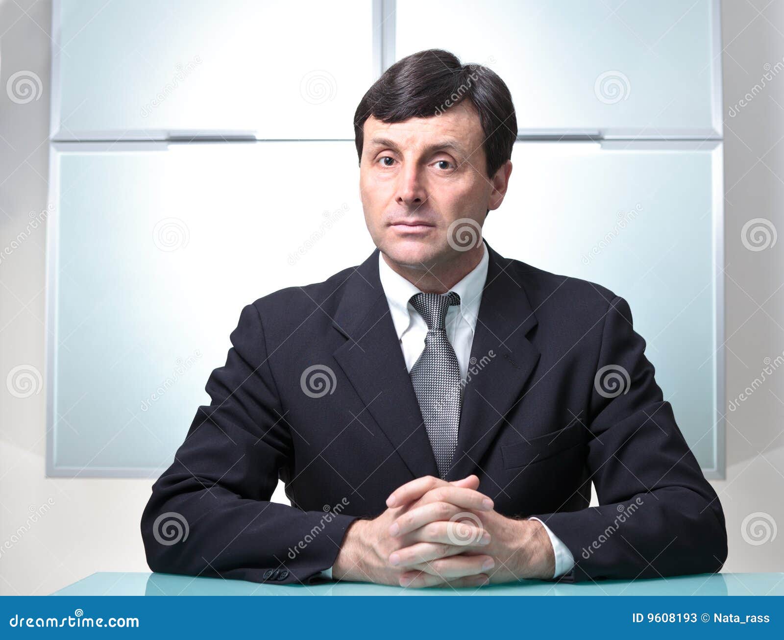 Serious Businessman in His Office Stock Image - Image of brunet, boss ...