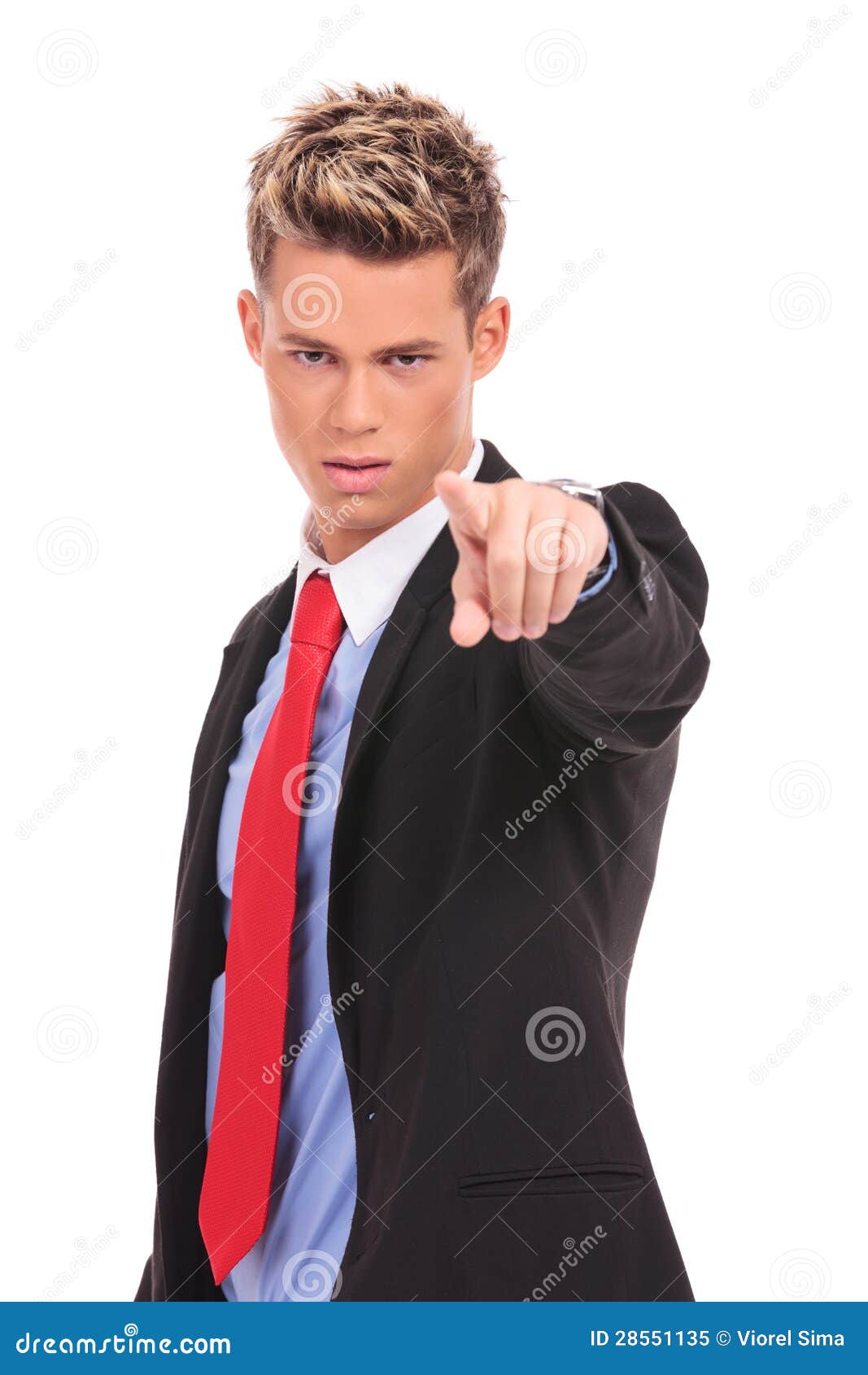 Serious Businessman Pointing Accusing Finger Stock Image - Image of ...