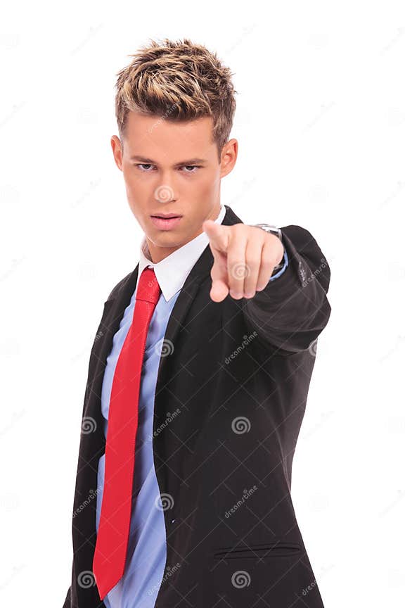 Serious Businessman Pointing Accusing Finger Stock Image - Image of ...