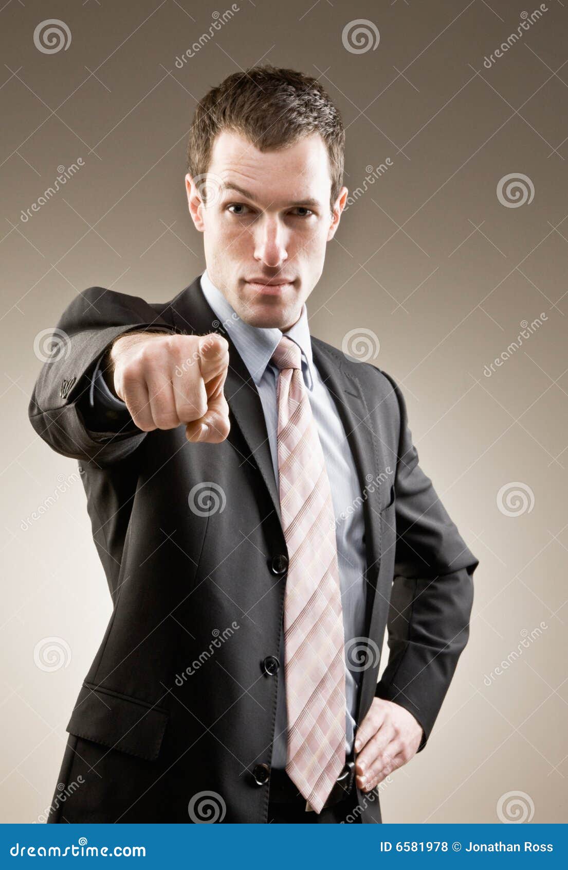 Serious Businessman Pointing Accusing Finger Stock Photo - Image of ...