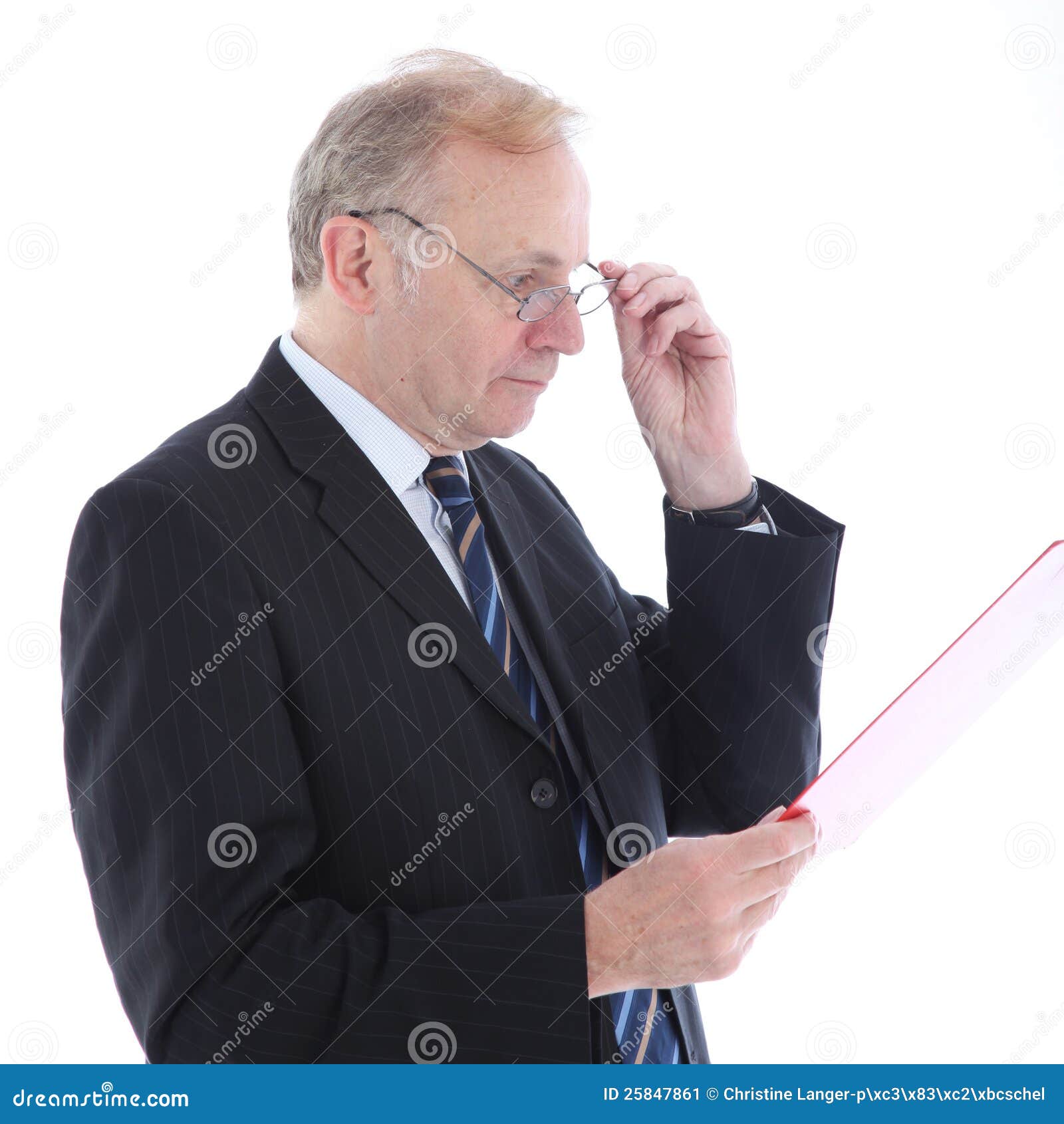 Serious Businessman Reading Report Stock Image - Image of notes, male ...