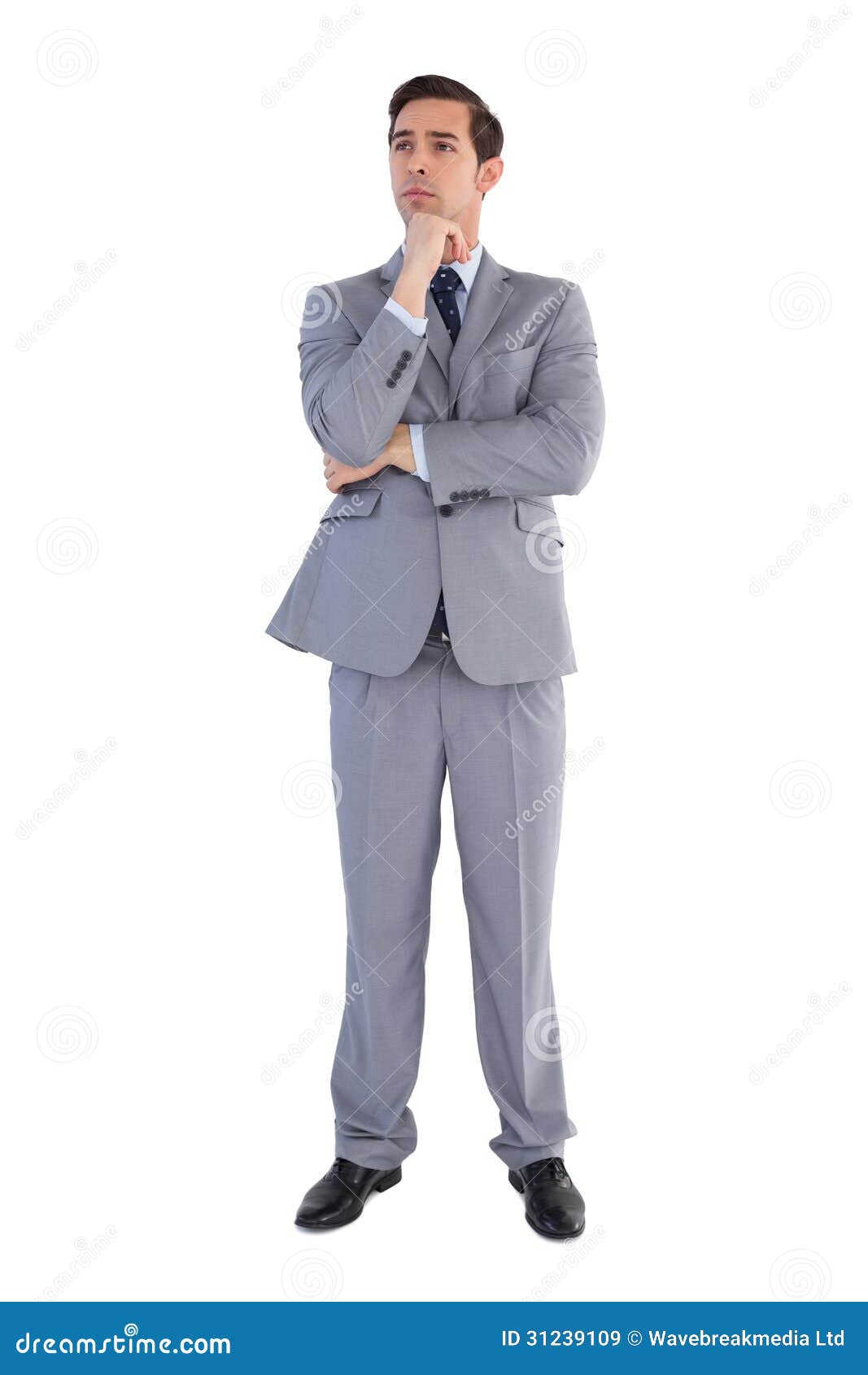 Serious Businessman Standing and Thinking Stock Image - Image of ...