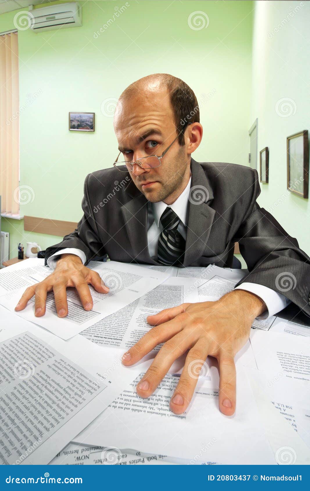 Serious Businessman Working in Office Stock Image - Image of expert ...