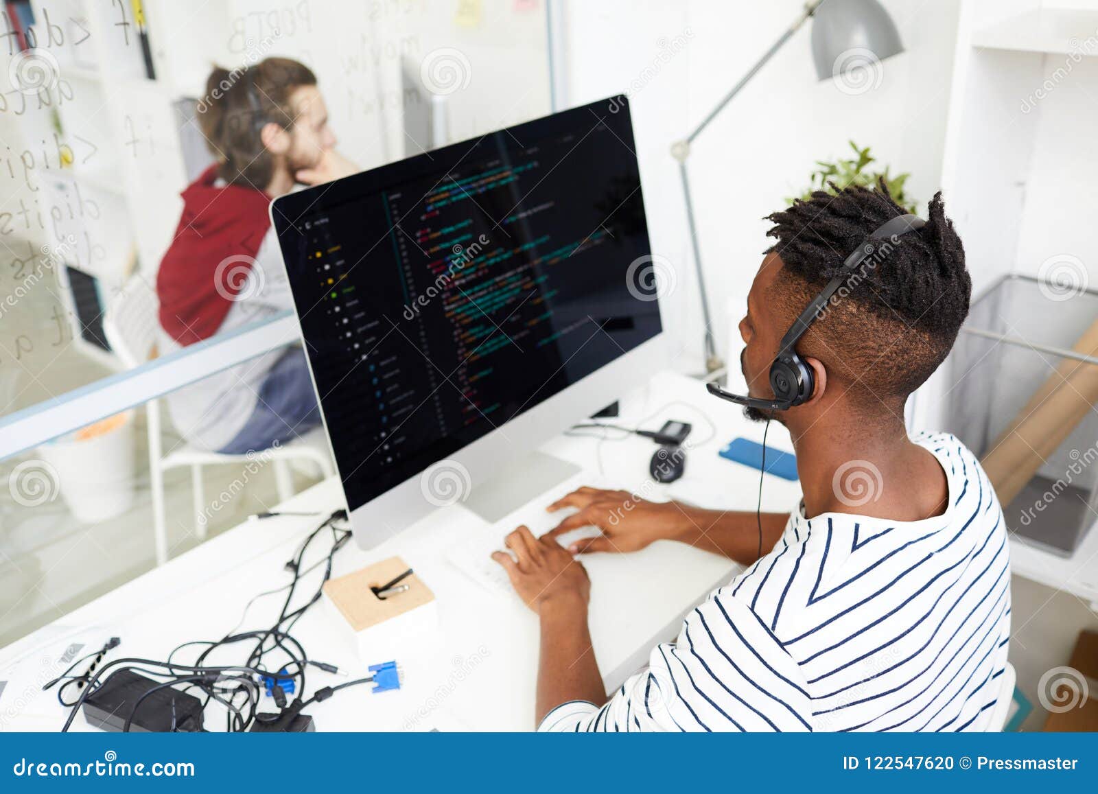 It Engineer Solving Problem Remotely Stock Photo - Image of talking ...