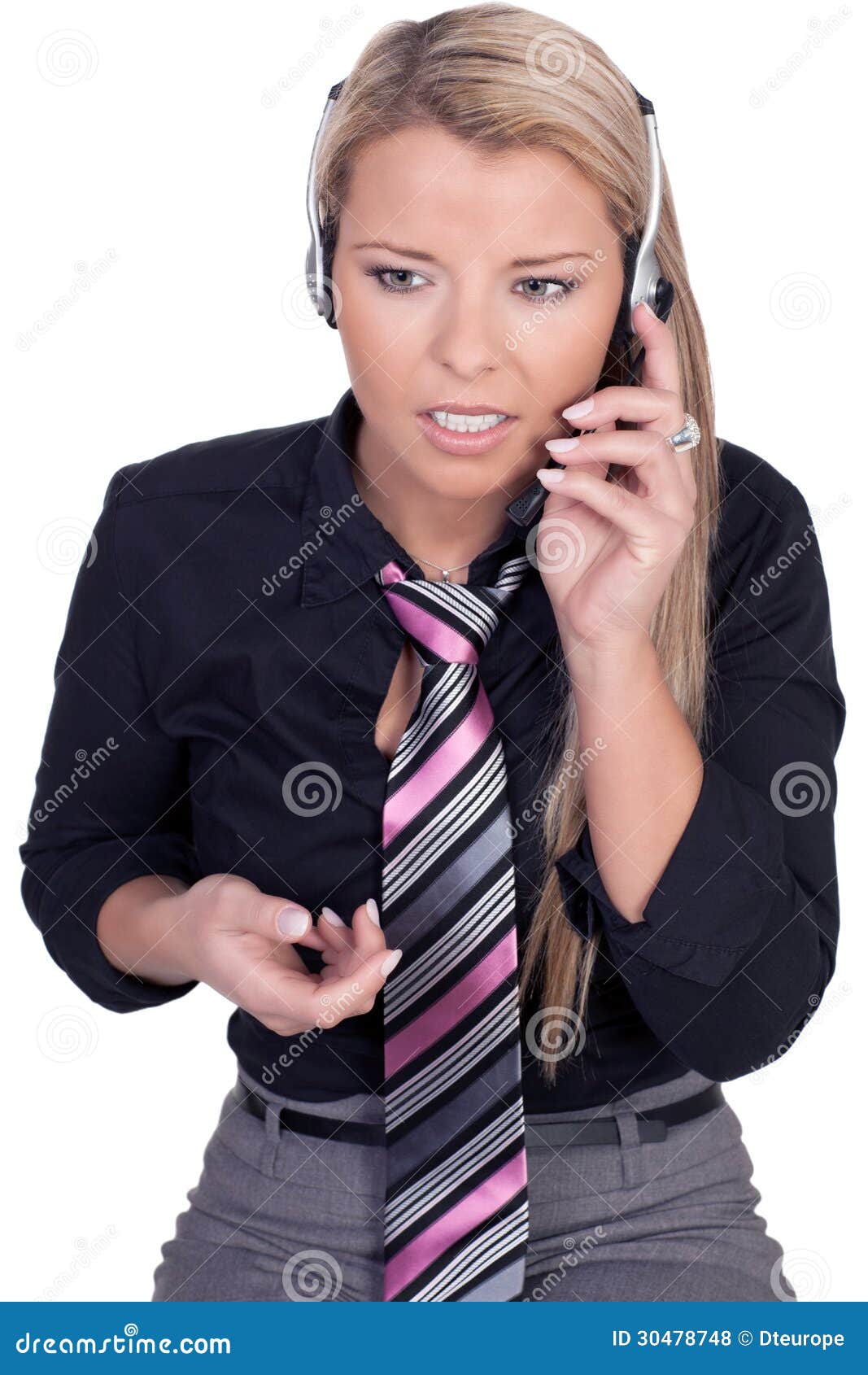 Serious call center agent stock photo. Image of businesswoman - 30478748