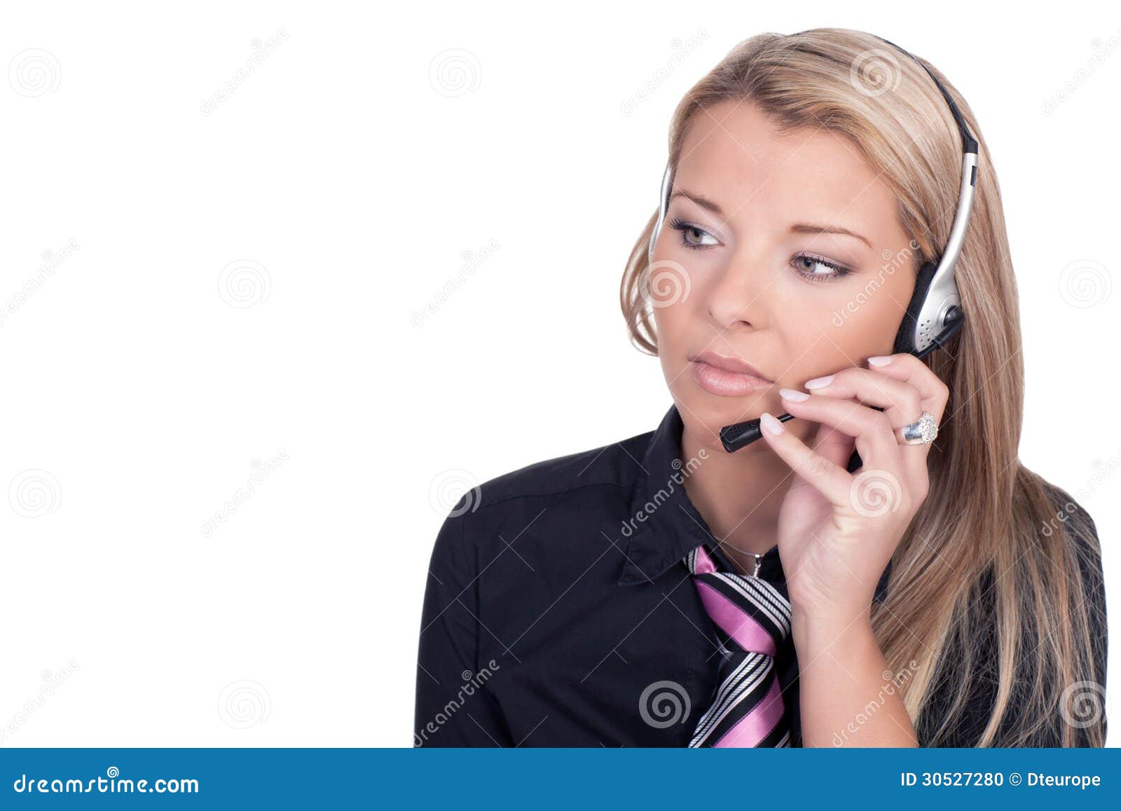 Serious call center agent stock photo. Image of business - 30527280