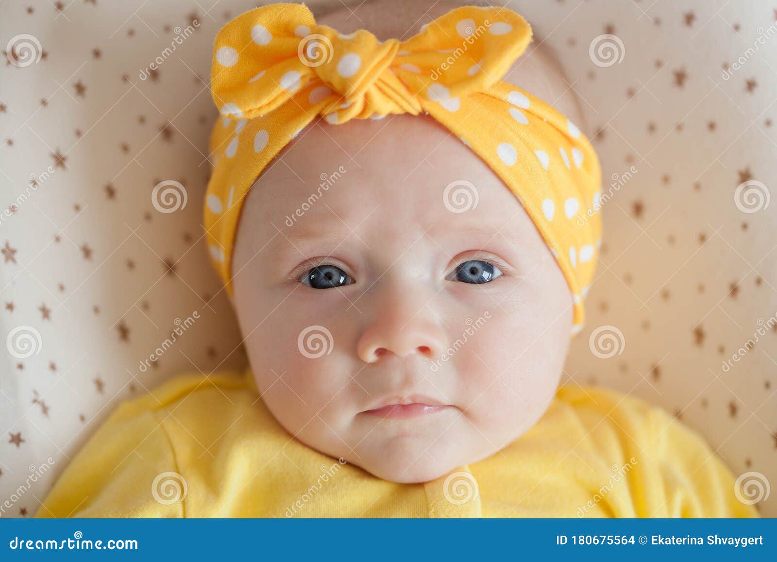 Calm face of newborn baby stock photo. Image of looking - 180675564