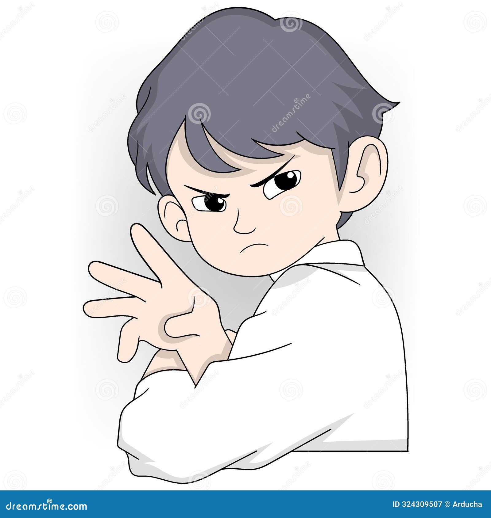 Serious Cartoon Person Character Man Standing Flat | CartoonDealer.com ...