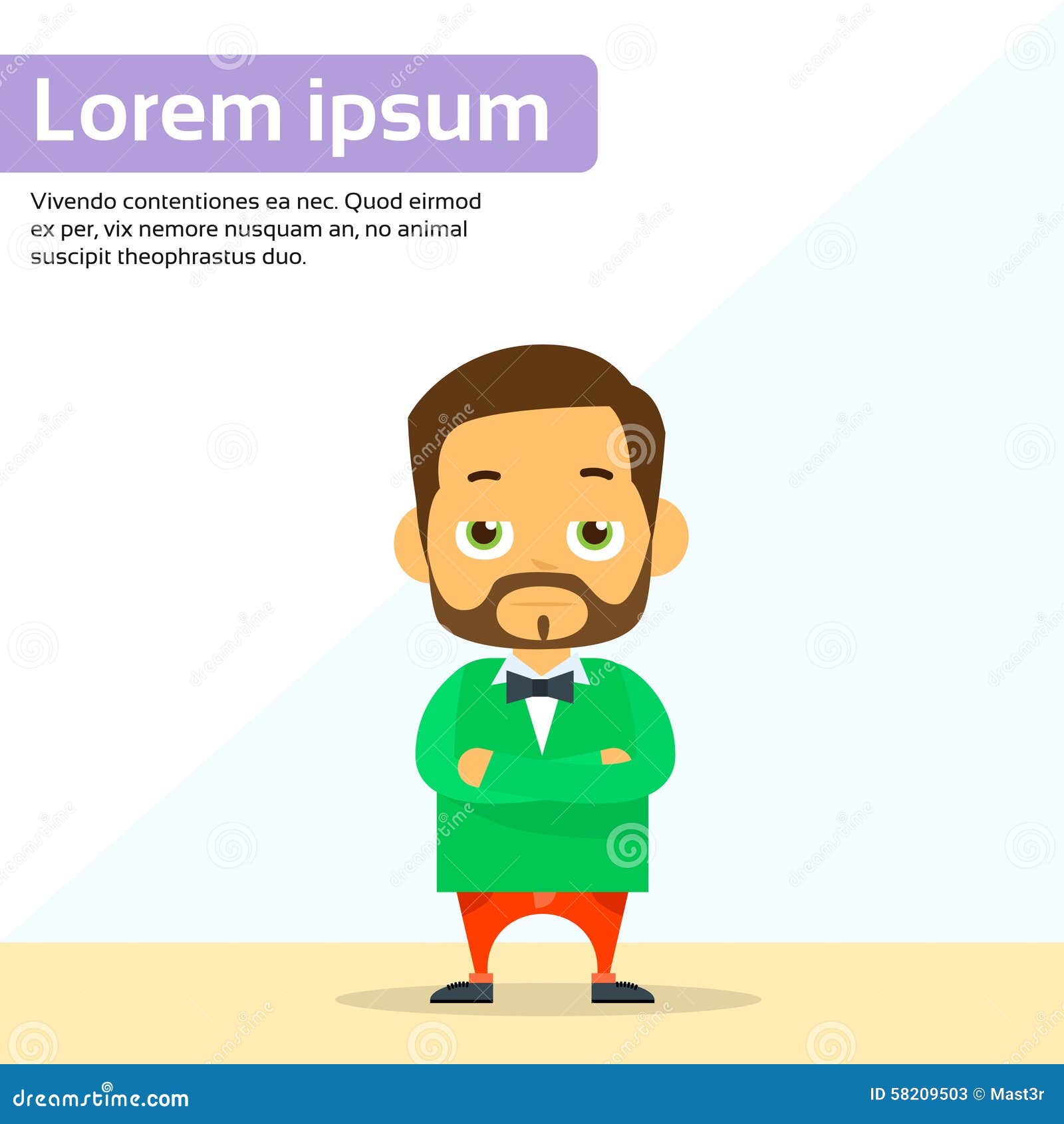 Serious Cartoon Person Character Man Standing Flat | CartoonDealer.com ...