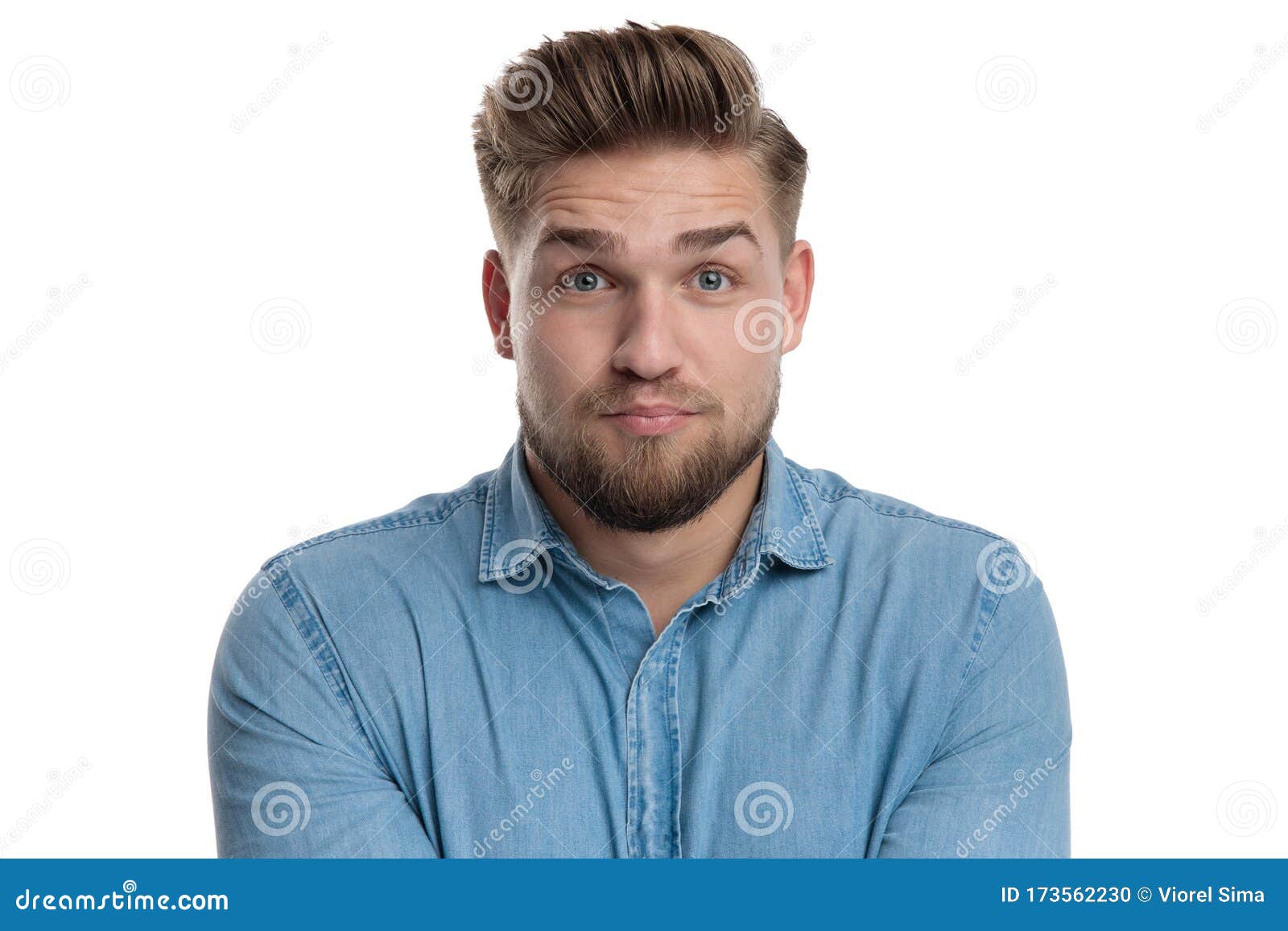 Serious Casual Man Looking Forward Stock Photo - Image of isolated ...