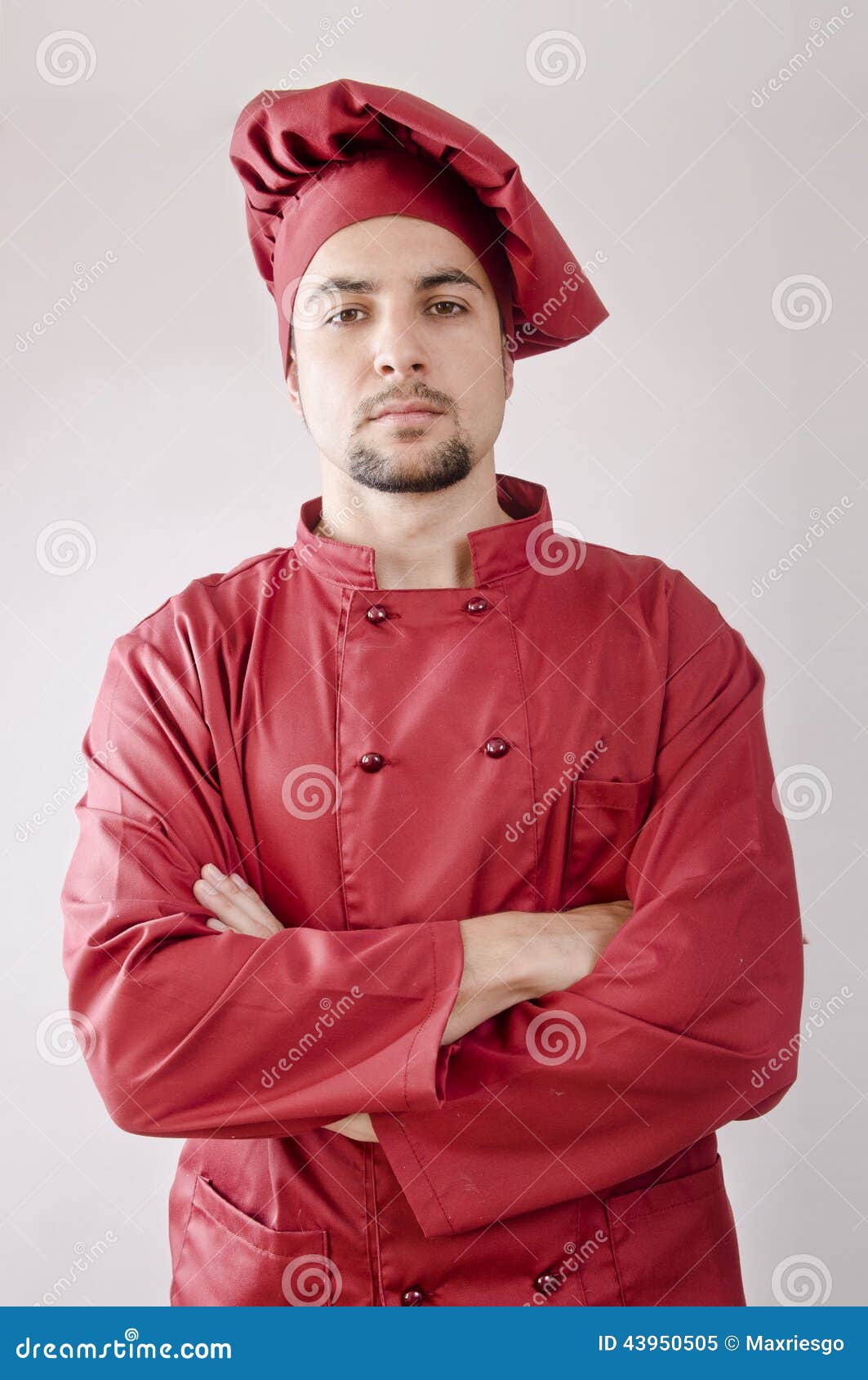 Serious Chef Posing in Studio Shot Stock Image - Image of attractive ...