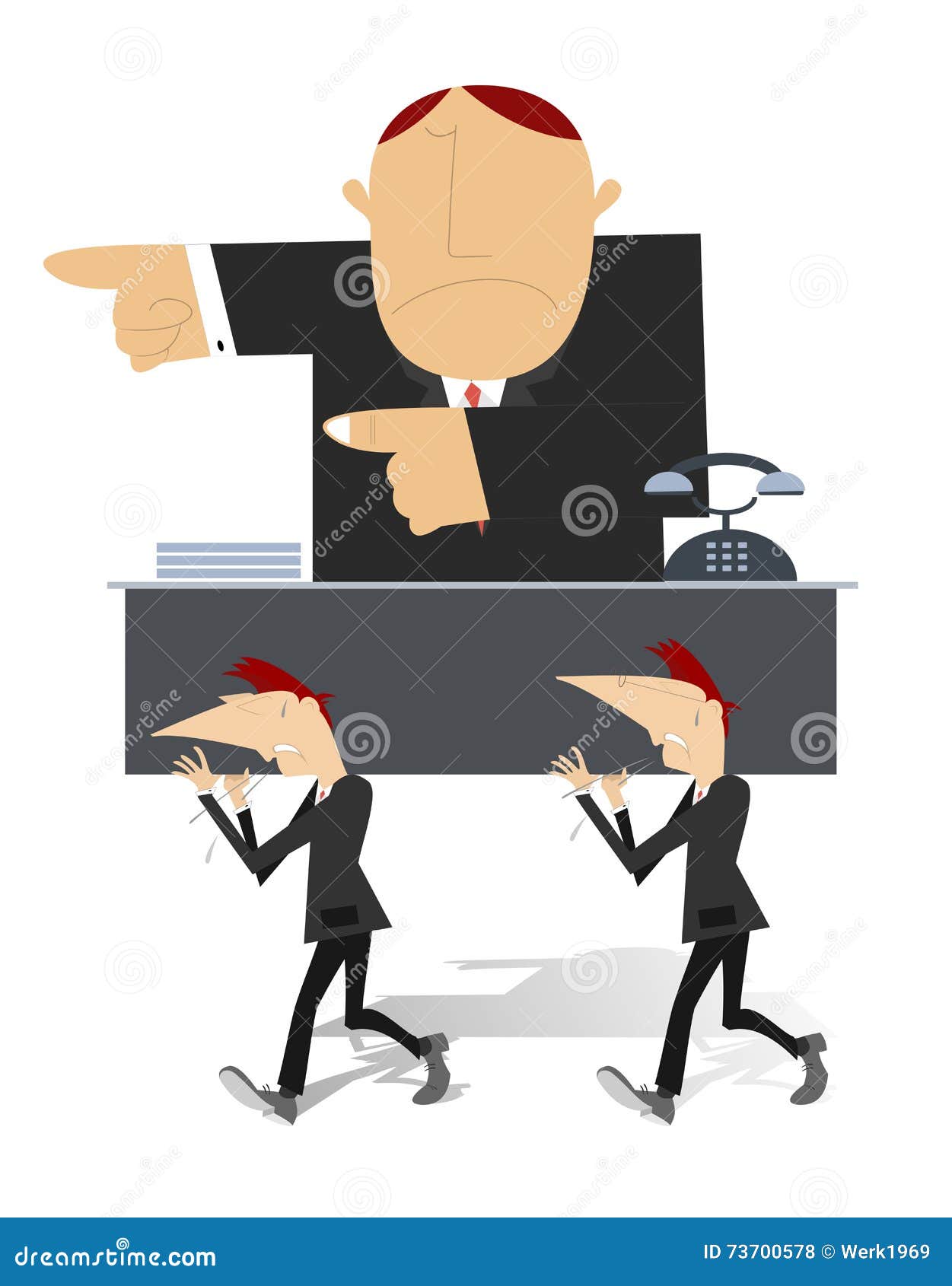 Serious Chief and the Staff Stock Vector - Illustration of cartoon ...