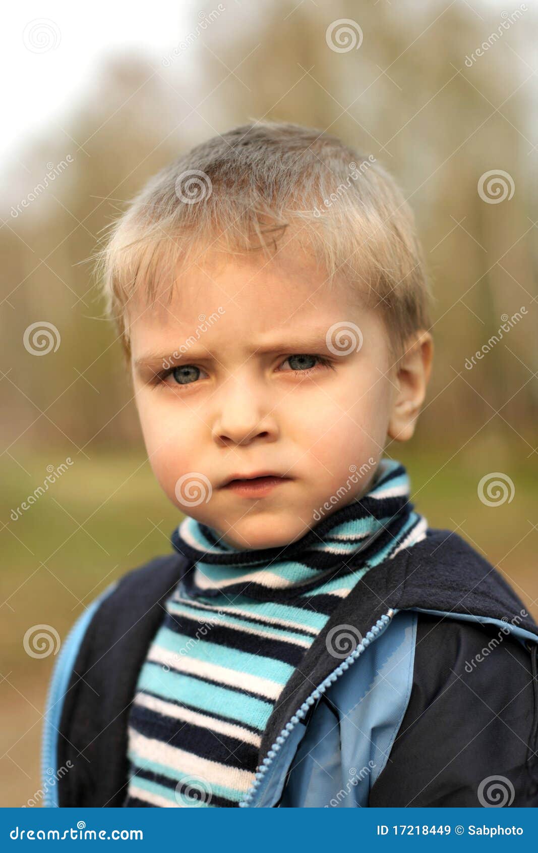 Serious childboy stock image. Image of infant, problems - 17218449