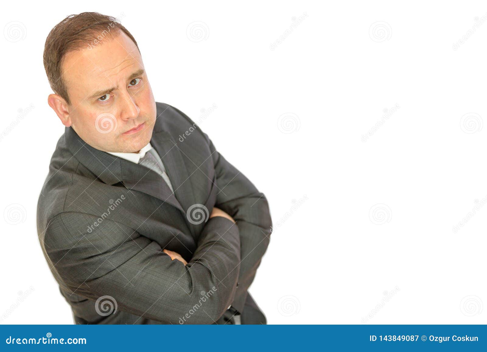Serious, Concerned Manager with Folded Arms Stock Image - Image of aged ...