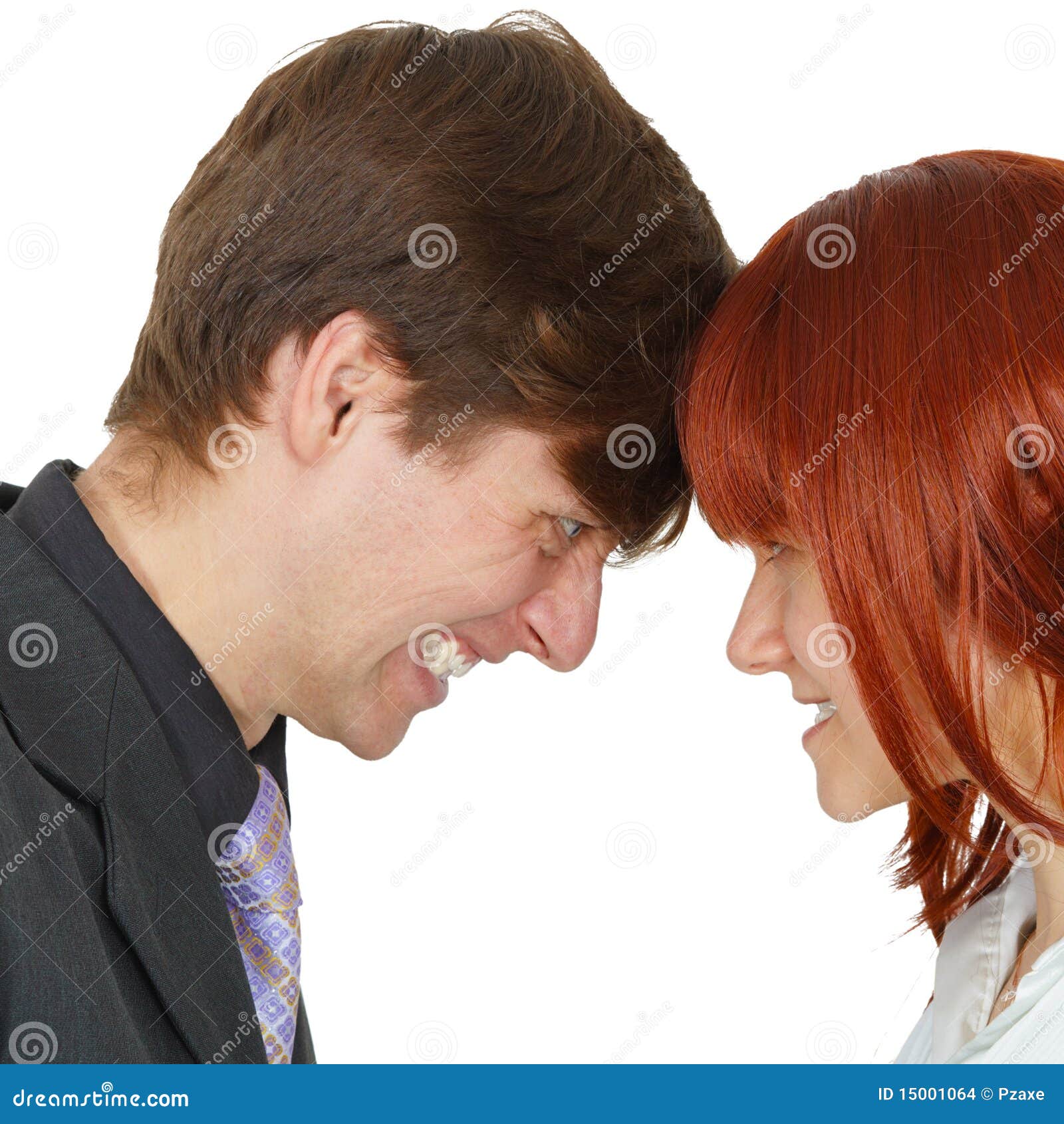 Serious Confrontation between Men and Women Stock Photo - Image of ...