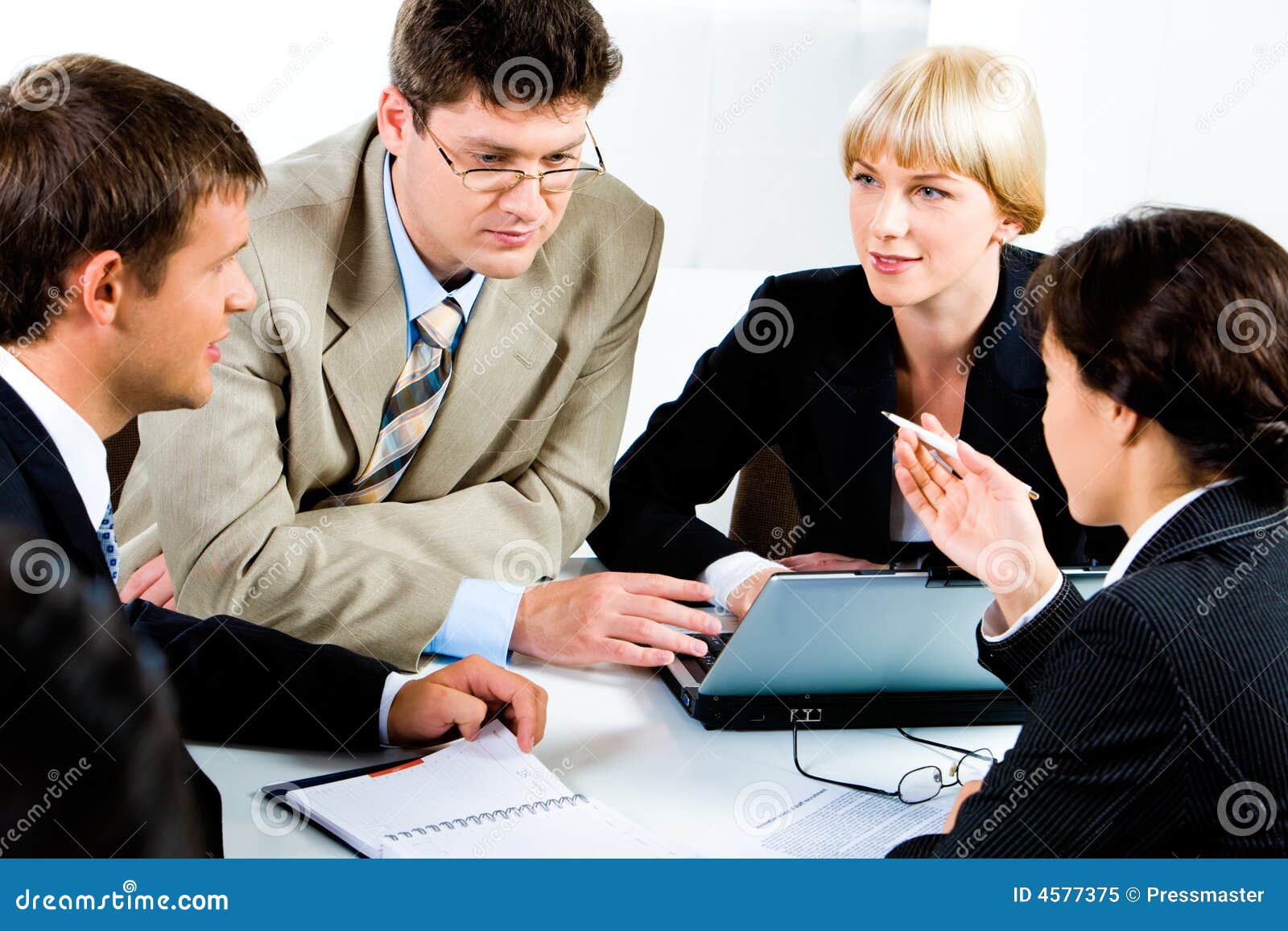 Serious conversation stock image. Image of assistant, collar - 4577375