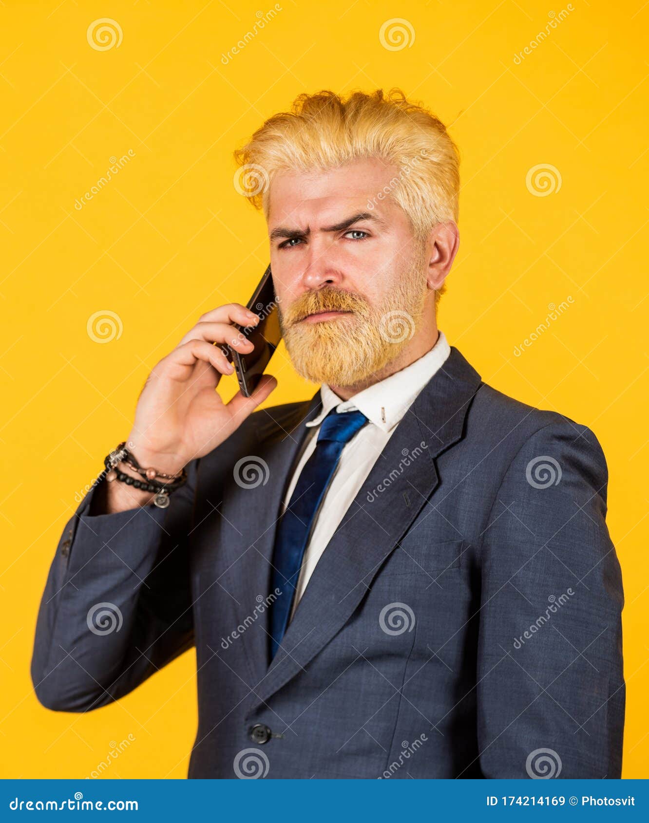 Serious Conversation. Application Online Services. Man with Smartphone ...