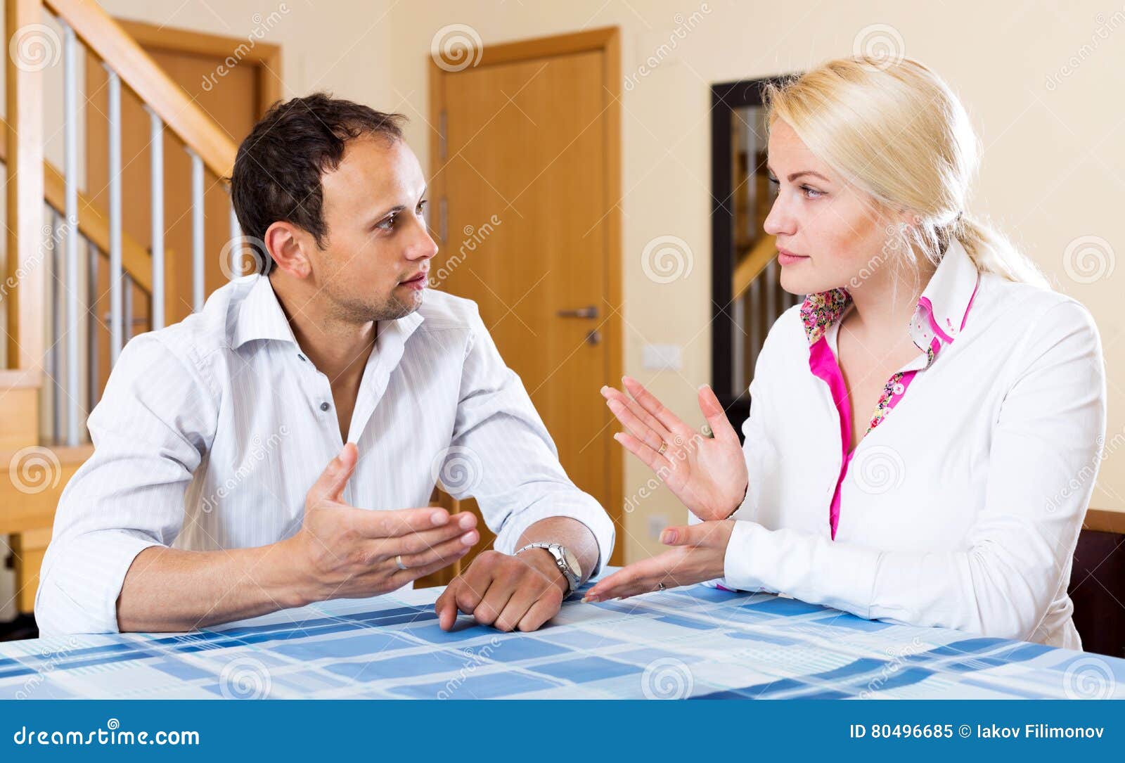 Serious conversation stock image. Image of conversation - 80496685