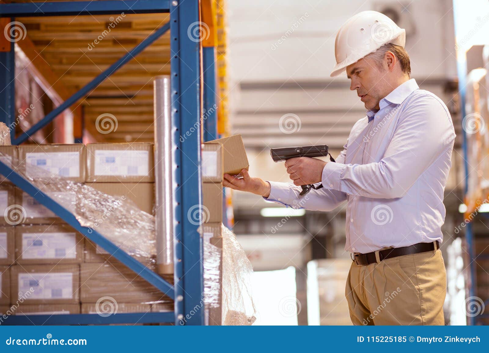 Serious Delivery Manager Checking the Boxes Stock Image - Image of ...