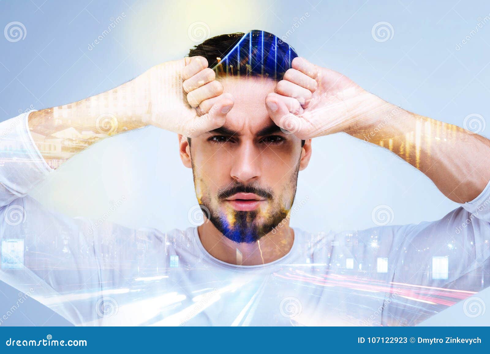 Serious Determined Man Looking in Front of Him Stock Image - Image of ...