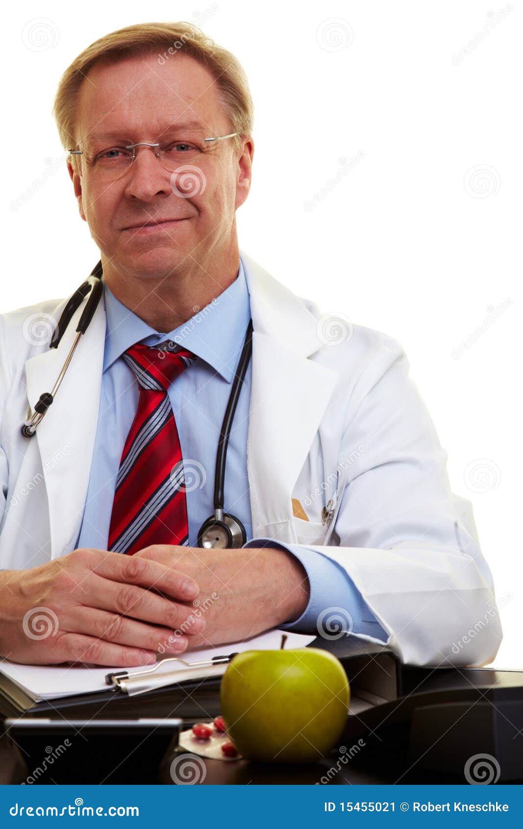 Serious Doctor in His Office Stock Image - Image of medicine, desk ...